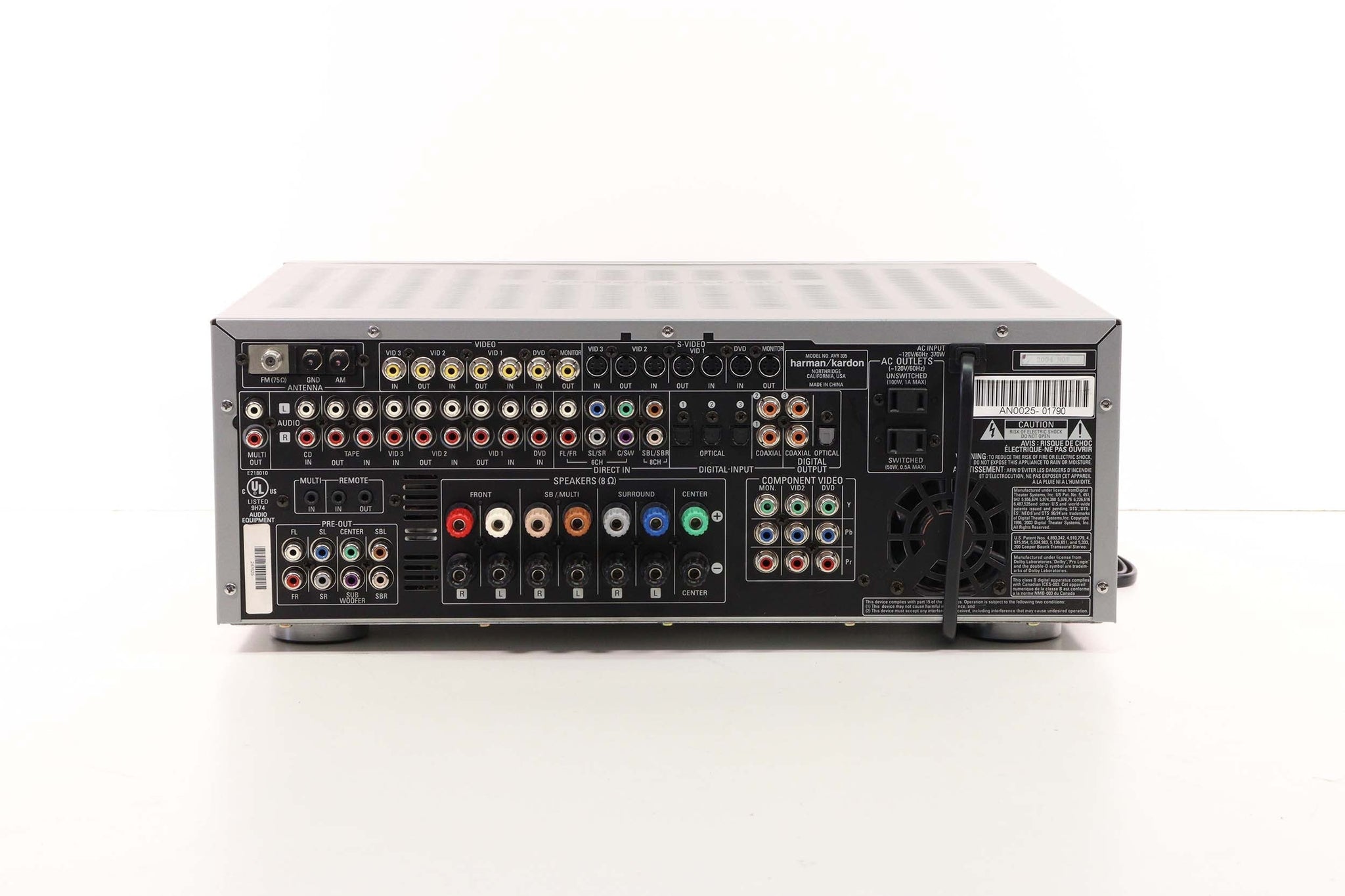 Harman/Kardon AVR 335 Home Theater AV Receiver System (NO REMOTE)