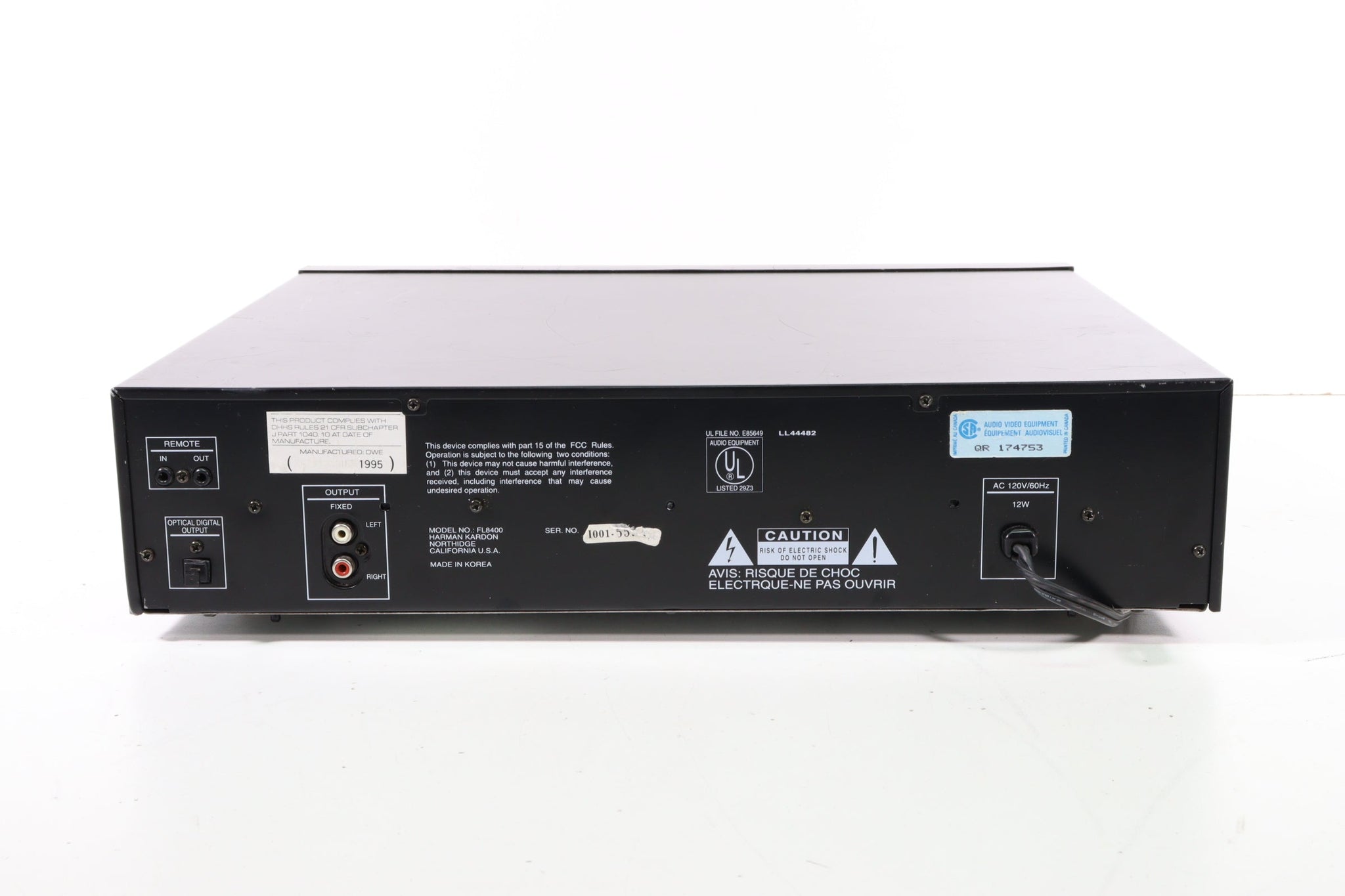 Harman/Kardon FL8400 5-Disc Compact Disc Changer CD Player