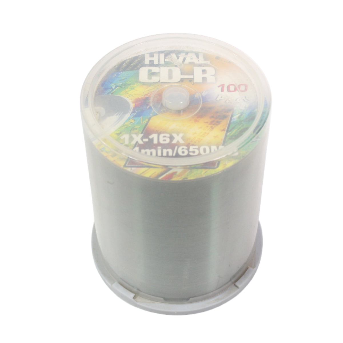 Hi-Val CD-R 100 Pack 650MB 74Min 1X-16X Recordable Black Media Discs ...