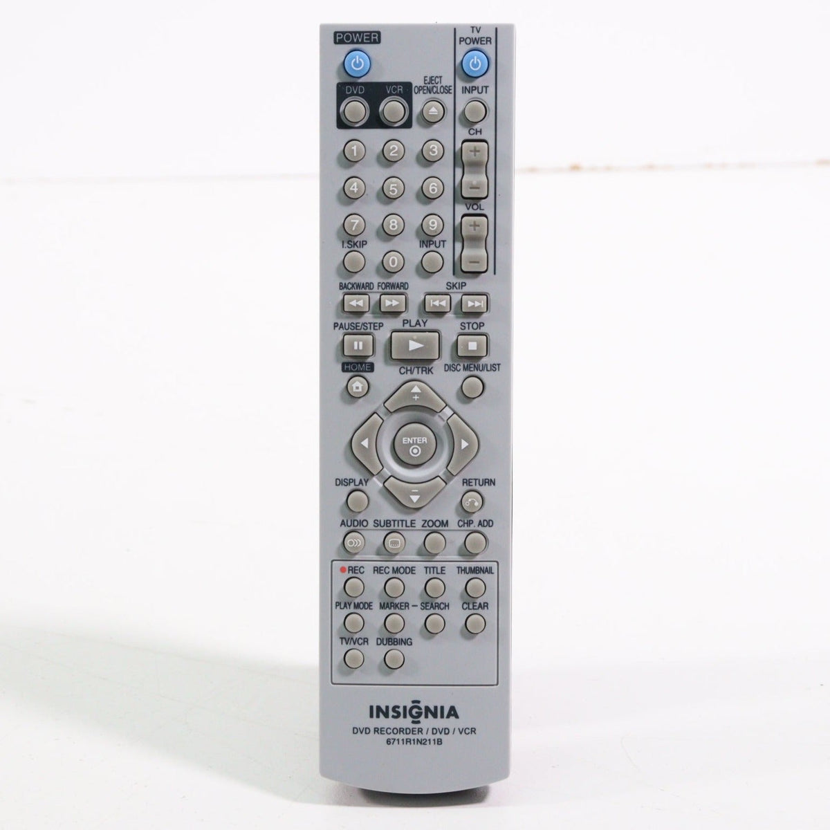 Insignia 6711R1N211B Remote Control for DVD Recorder VCR Combo NS-DRVC ...