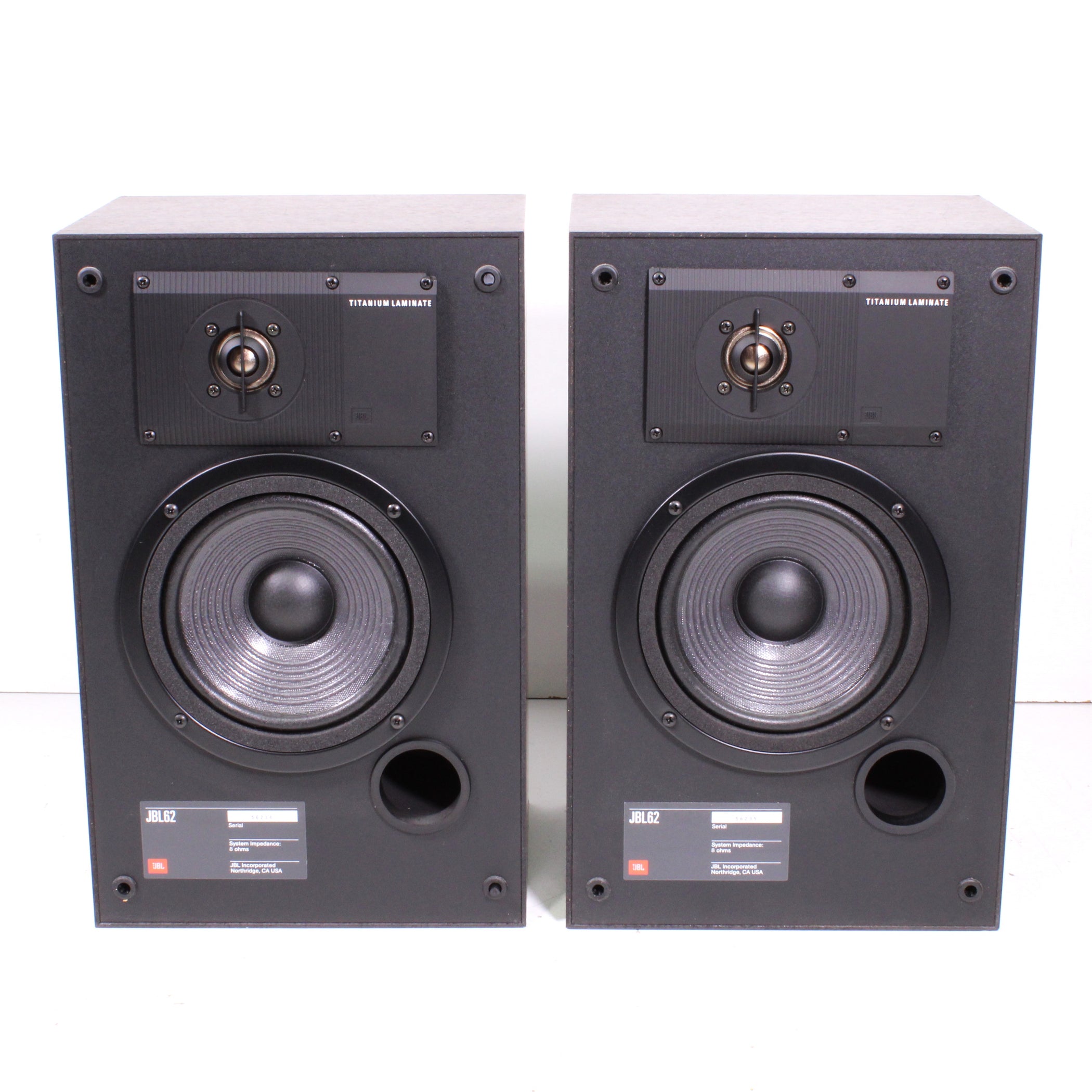 JBL 62 2-Way Bookshelf Speaker Pair Titanium Laminate Tweeters ...