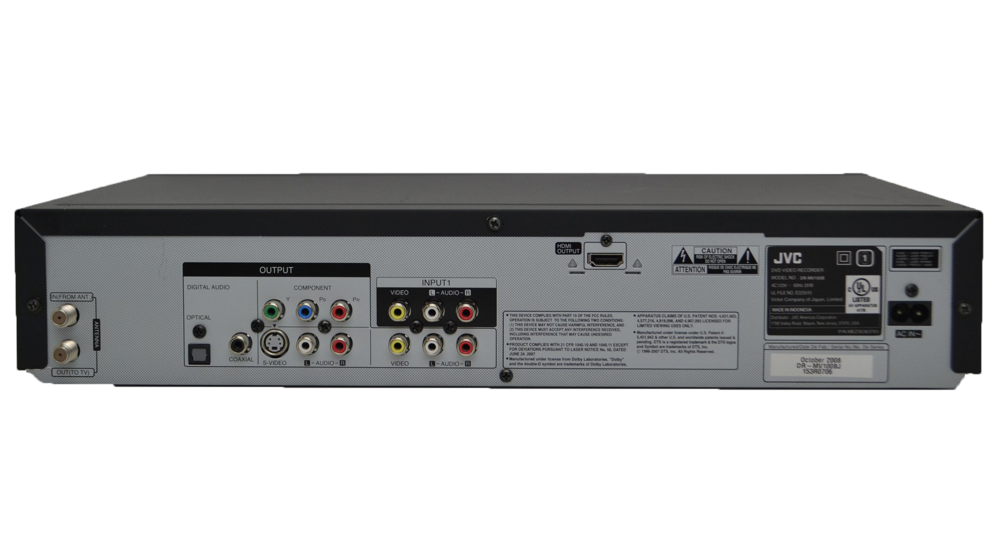 JVC DR-MV150 VHS to DVD Combo Recorder 2 Way Dubbing with 1080p Upconv ...