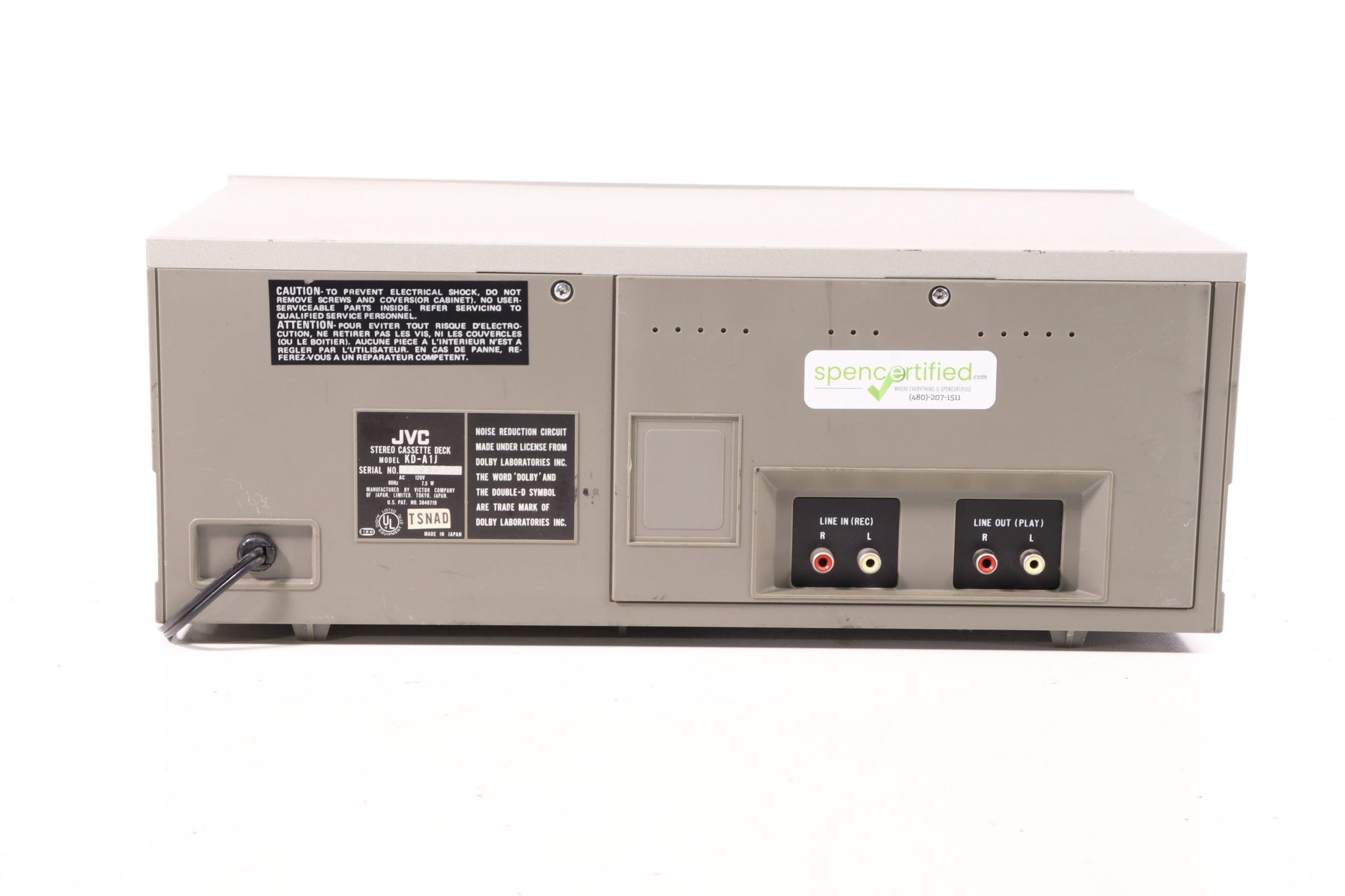 JVC KD-A1 Stereo Cassette Deck (NO SPIN)