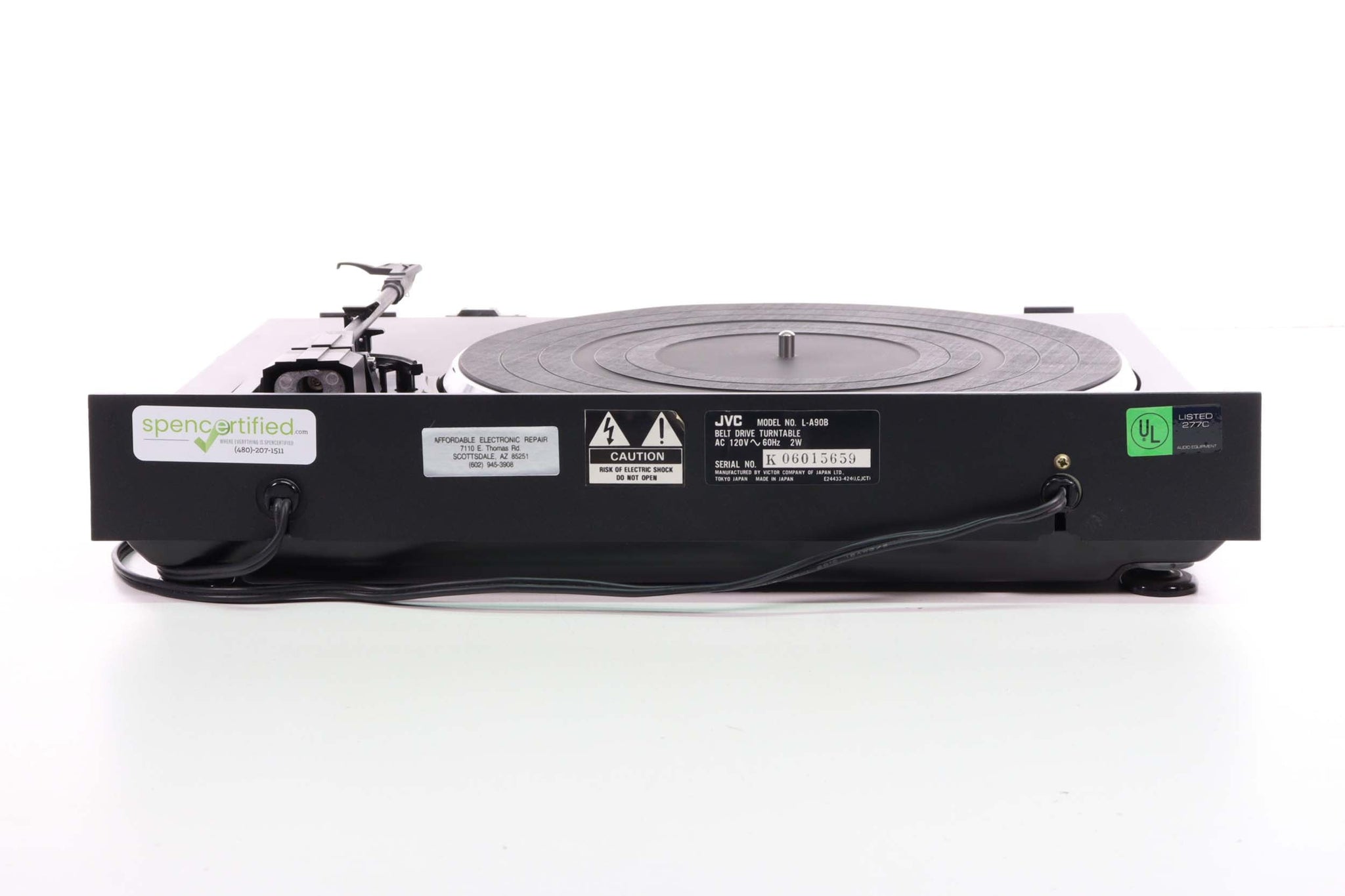 JVC L-A90B Auto-Return Belt Drive Turntable System (Missing Cartridge)