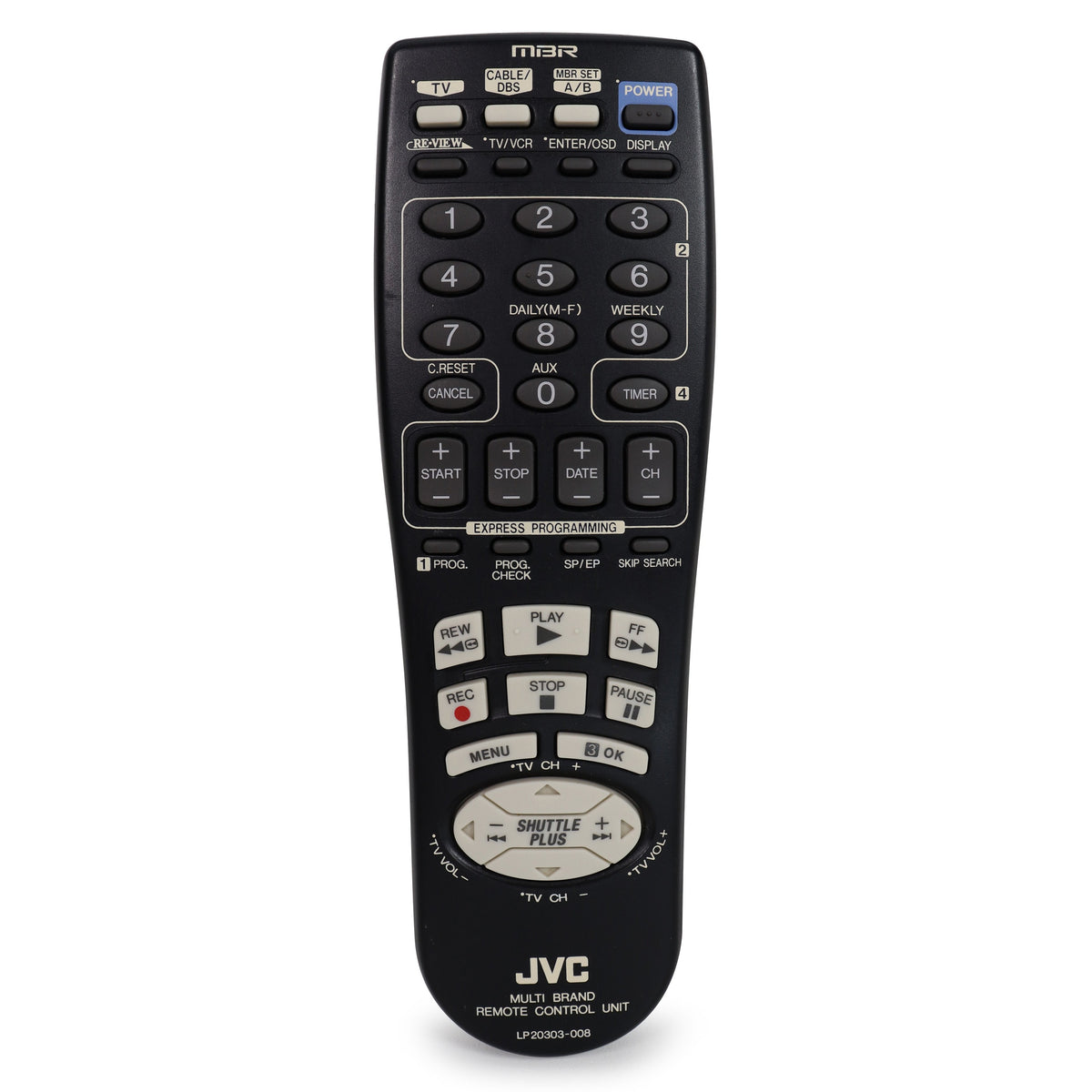 JVC LP20303-008 MBR Remote Control for VCR HR-VP650U and More ...