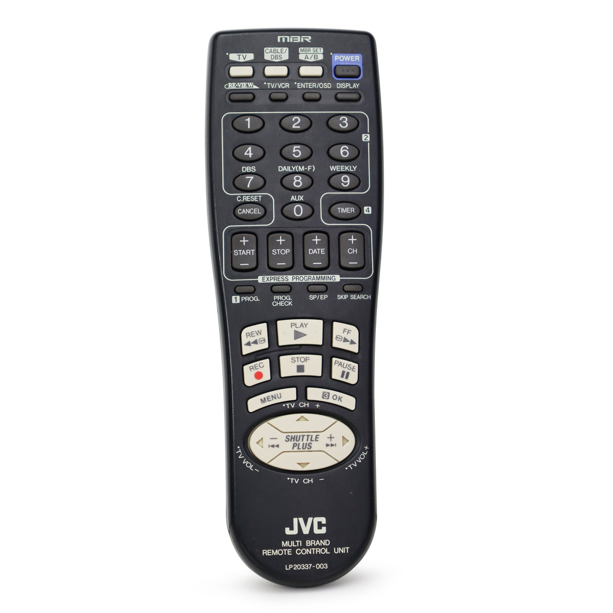 JVC LP20337-003 Remote Control for VCR HR-S3500U and More — SpenCertified