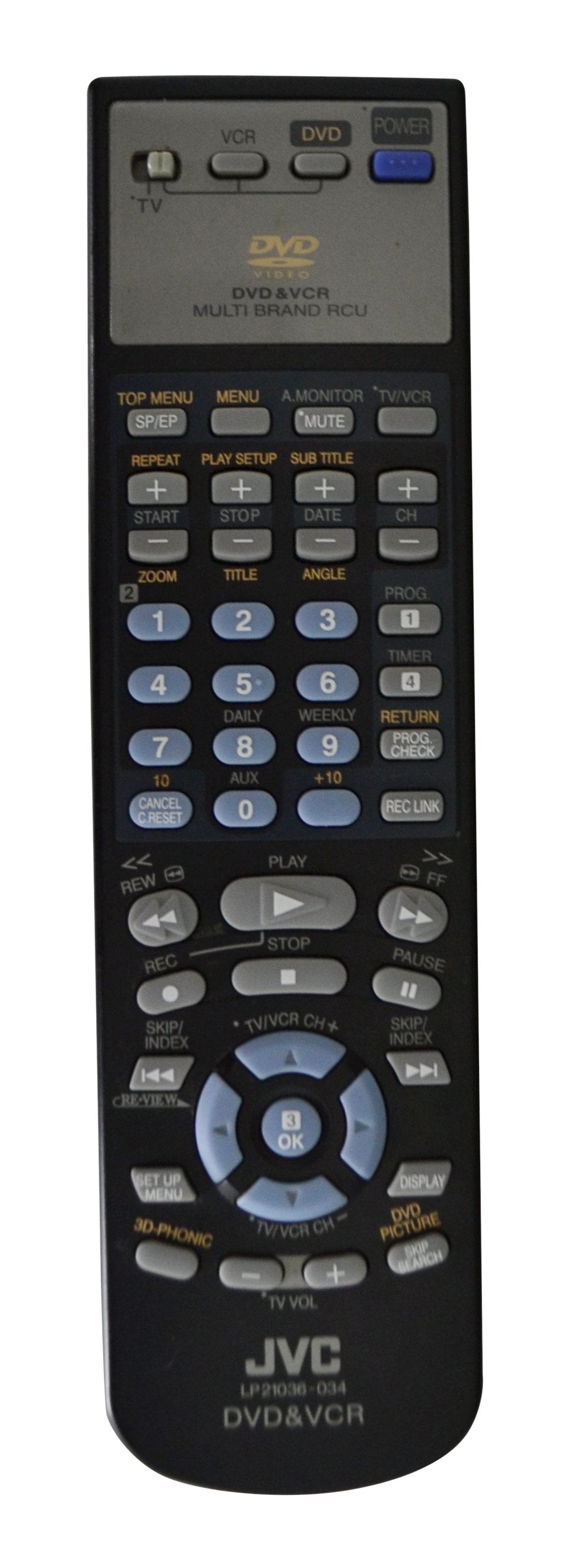 JVC LP21036-034 Remote Control for DVD VCR Combo Player HR-XVC30U ...
