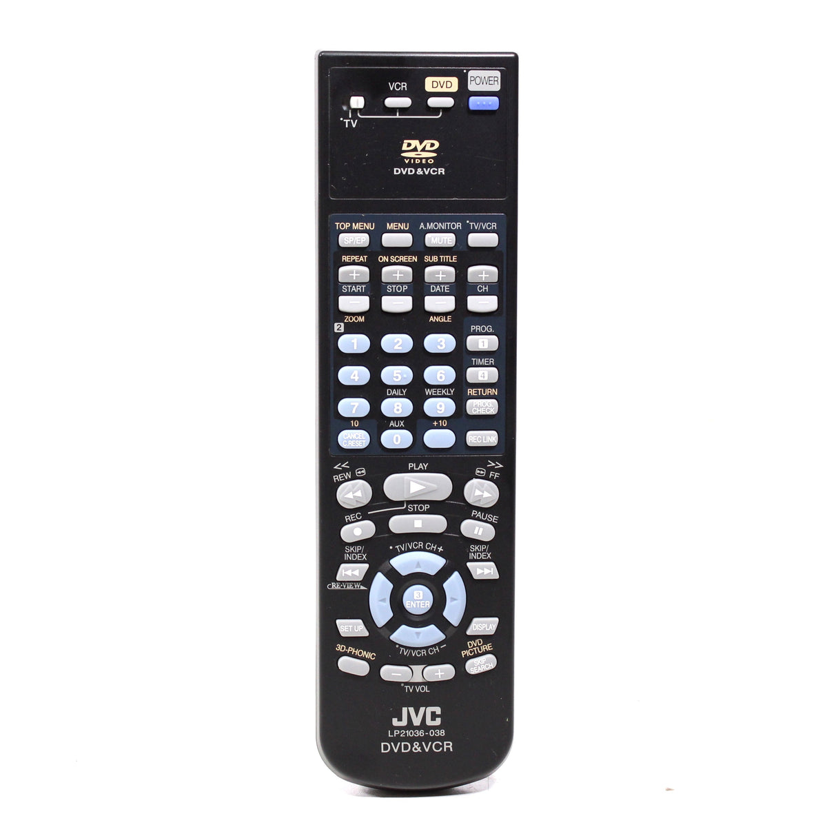 JVC LP21036-038 Remote Control for DVD VCR Combo Player HR-XVC26U ...