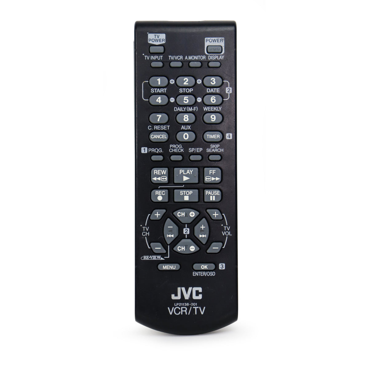 JVC LP21138-001 Remote Control for VCR HRJ4020UA and More — SpenCertified