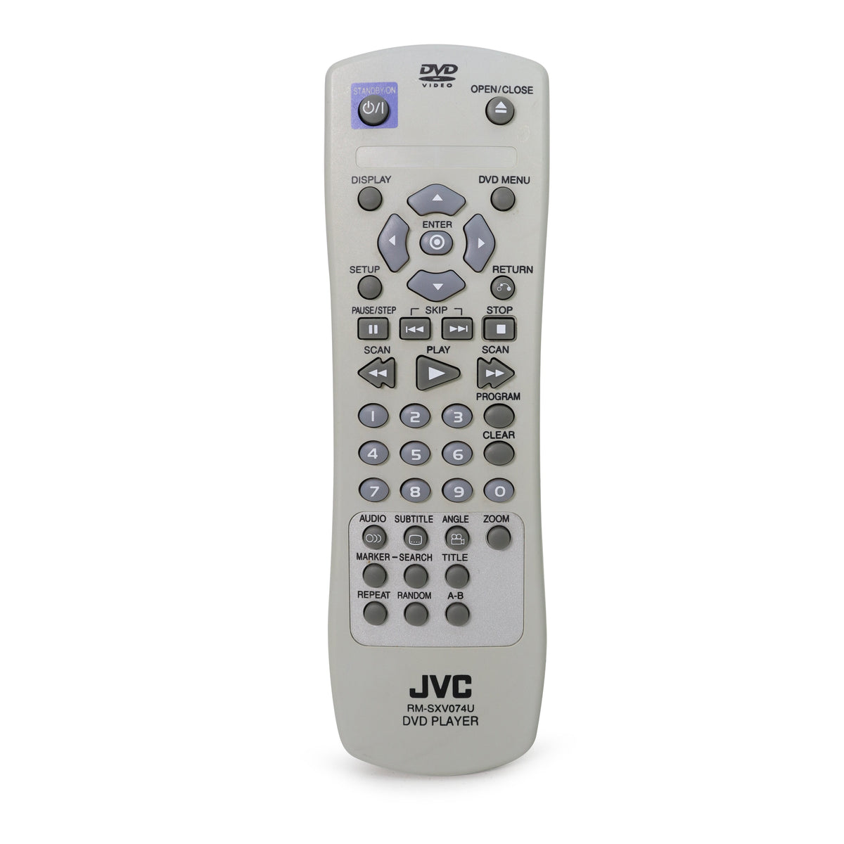 JVC RM-SXV074U Remote Control for DVD Player XV-N370B XV-N372S ...