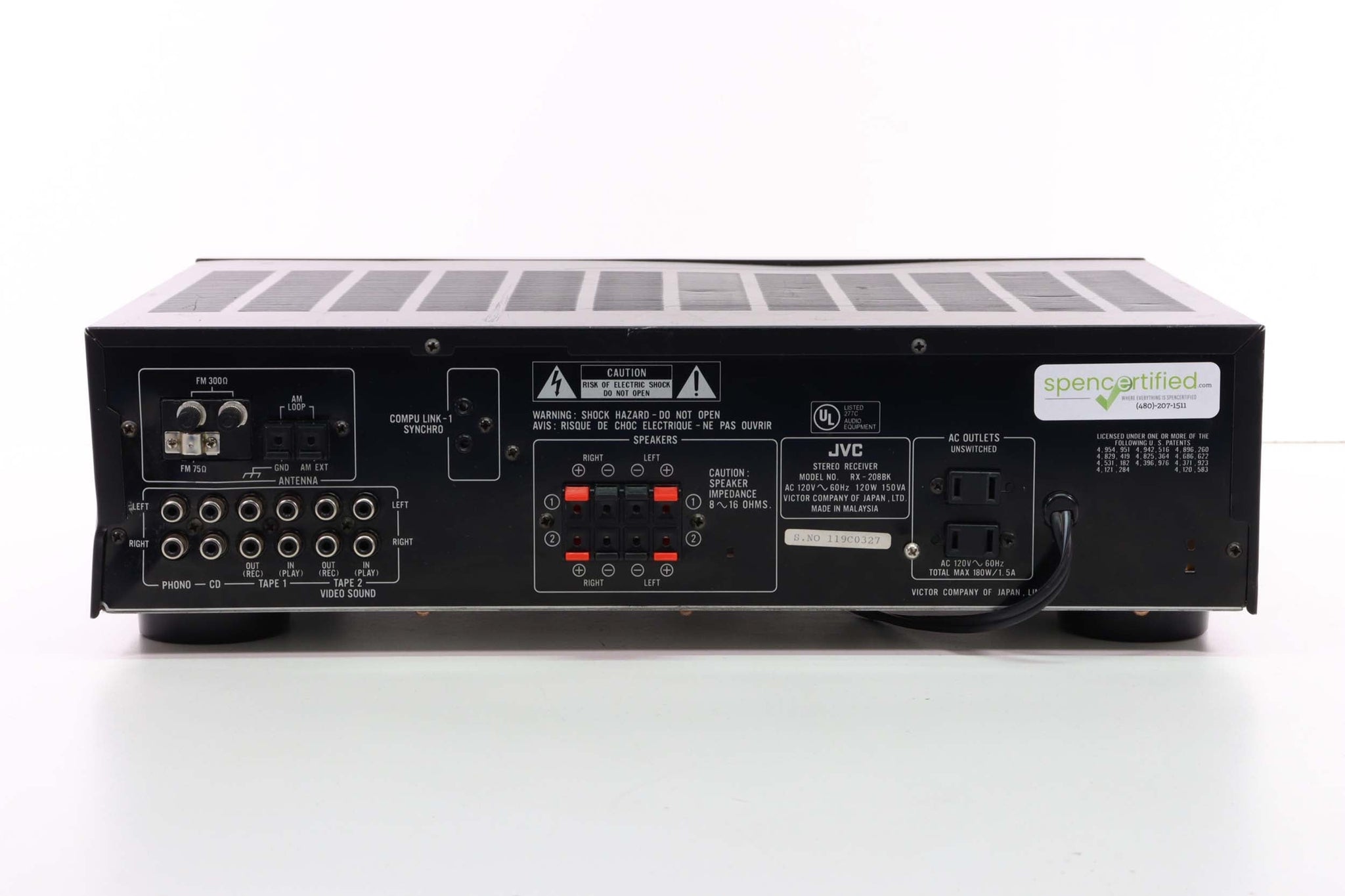 JVC RX-208 FM AM Digital Synthesizer Receiver