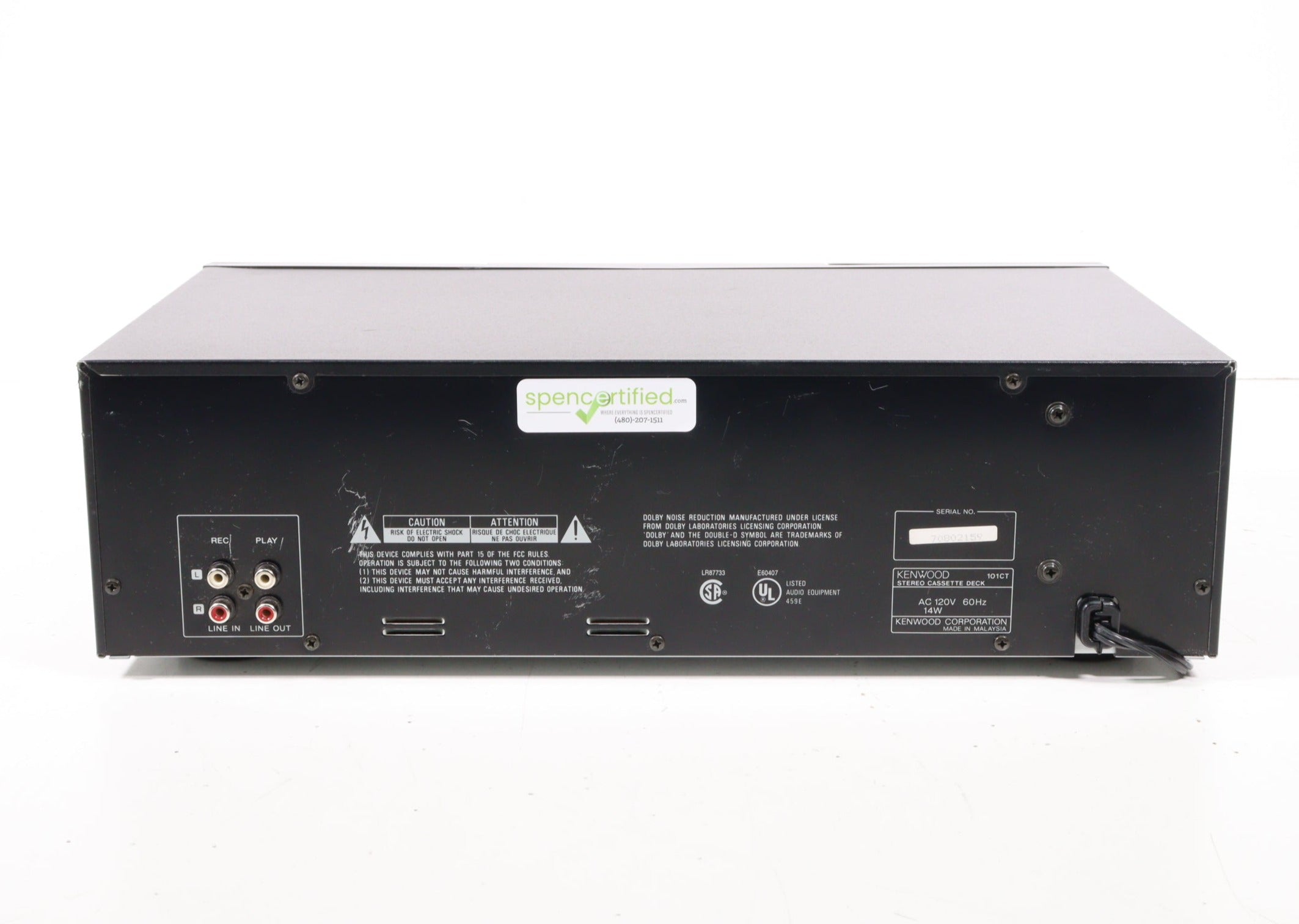Kenwood 101CT Stereo Double Cassette Deck (MISSING BUTTON) — SpenCertified