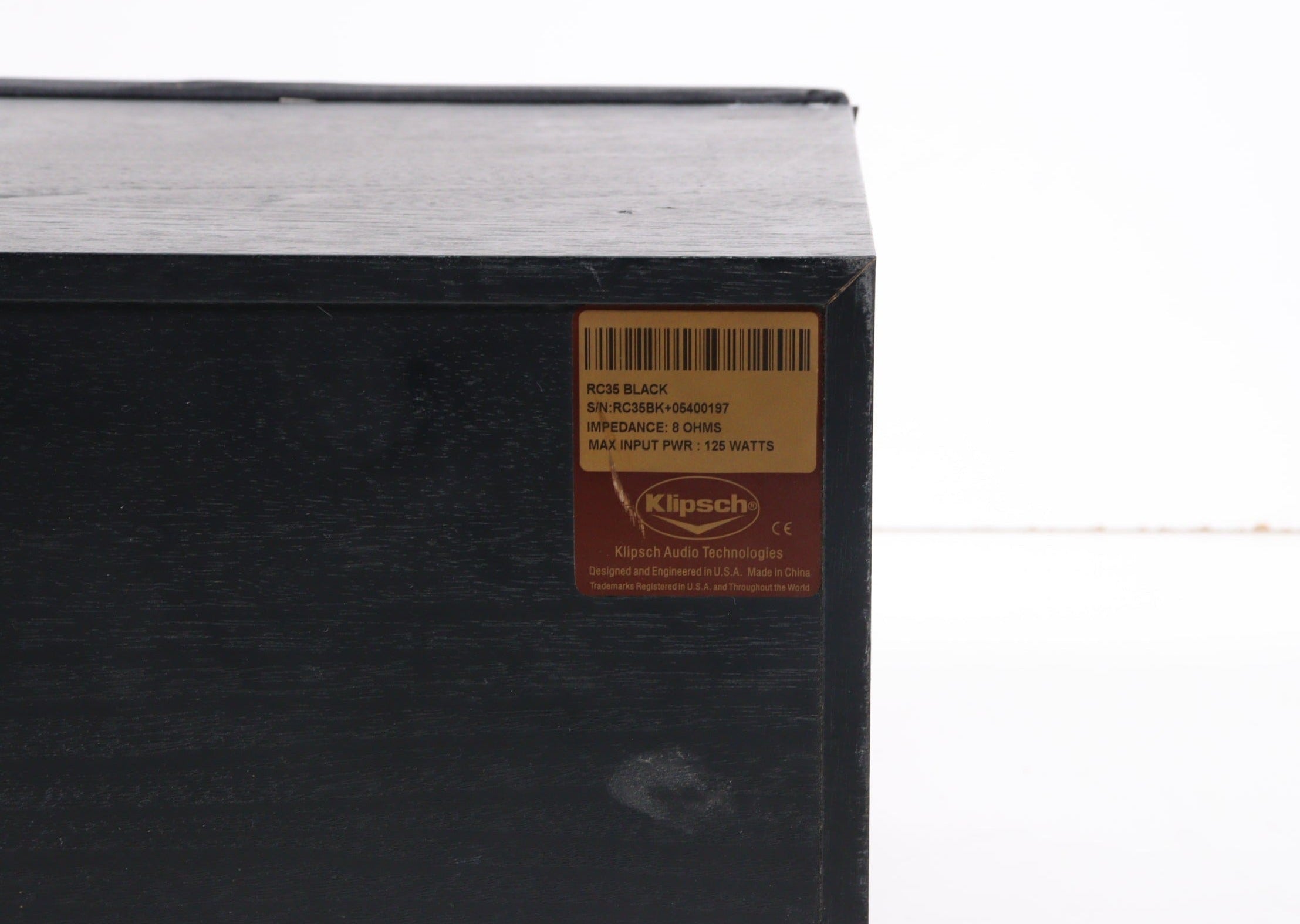 Klipsch RC35 2-Way Center Channel Speaker Black — SpenCertified