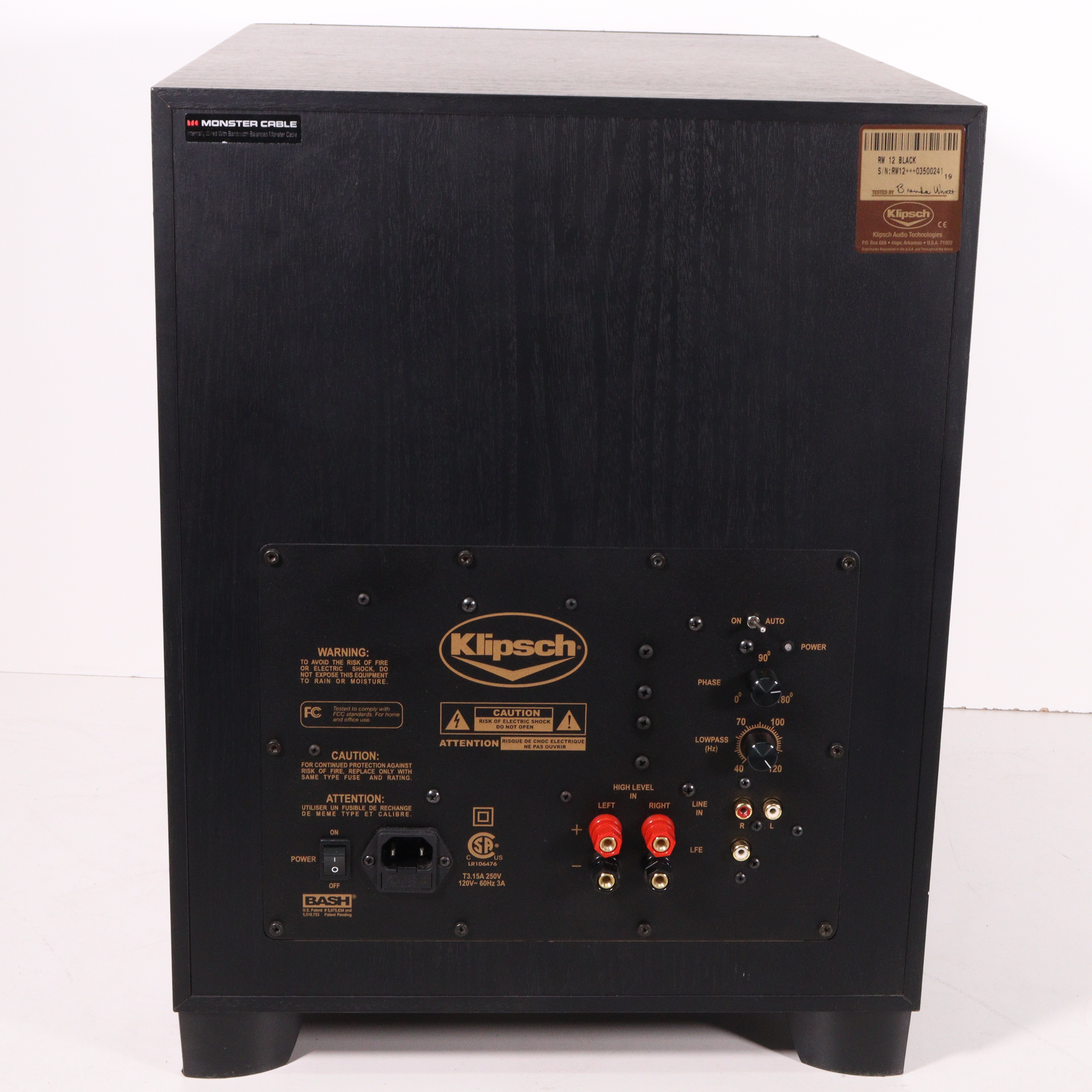 Klipsch RW 12 120V Black Wooden Powered Subwoofer (NO SOUND ...