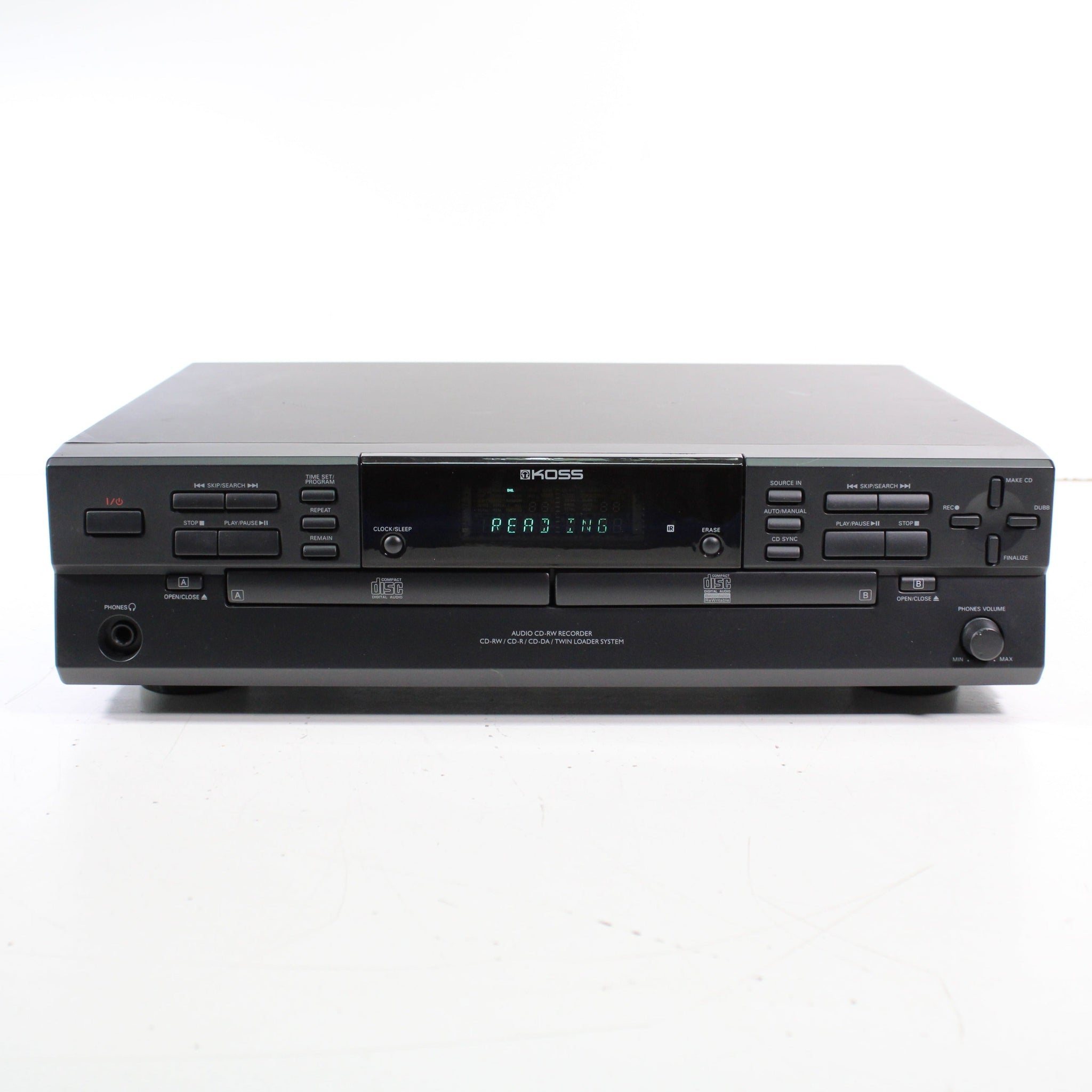 Koss CDR200 Dual CD Recorder CD-RW CD-R CD-DA Twin Loader System