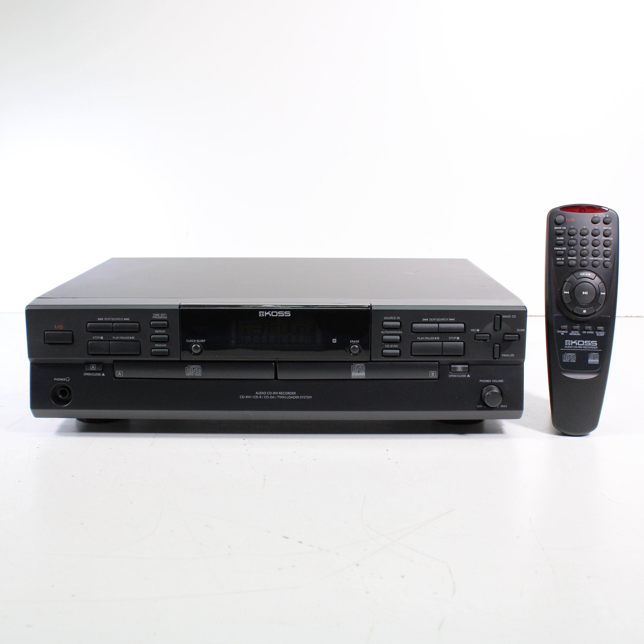 Koss CDR200 Dual CD Recorder CD-RW CD-R CD-DA Twin Loader System