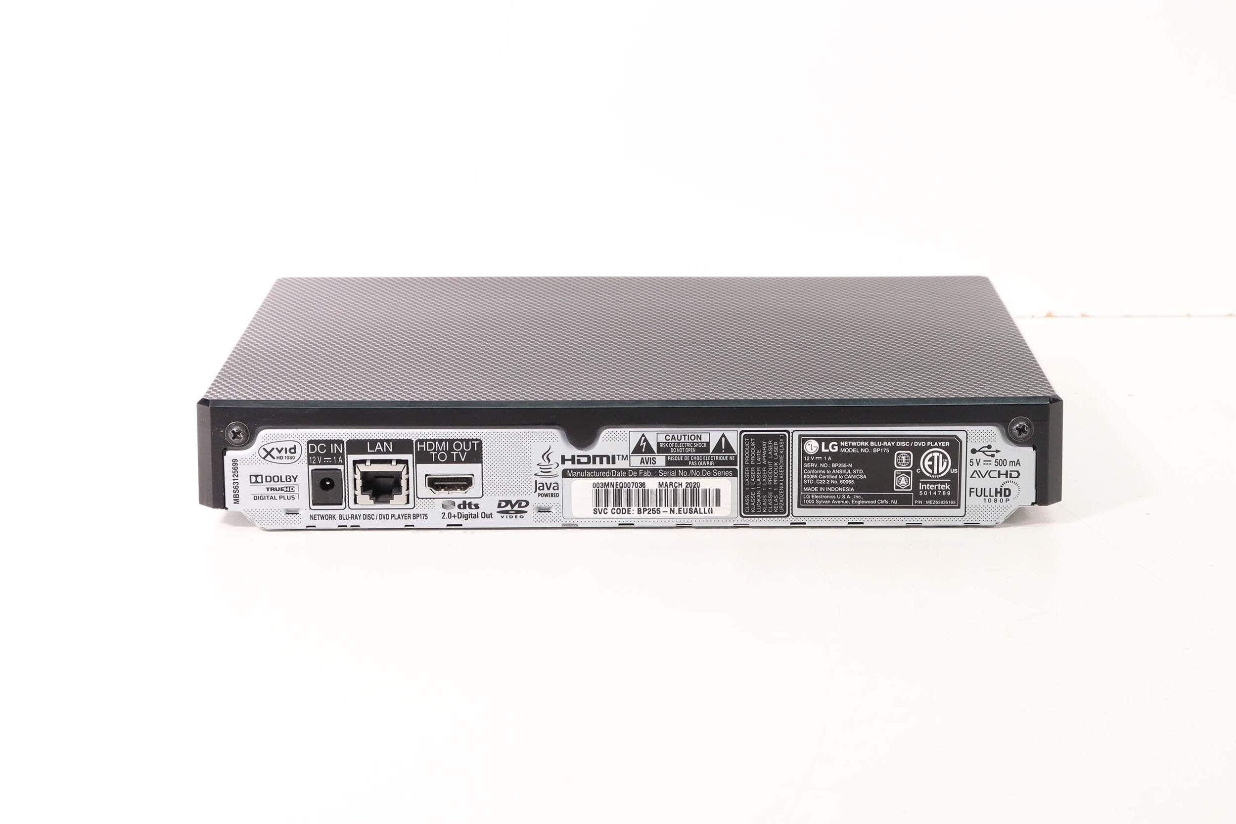 LG BP175 Blu-Ray Disc DVD Player Compact Size WiFi (Tray doesn't eject ...