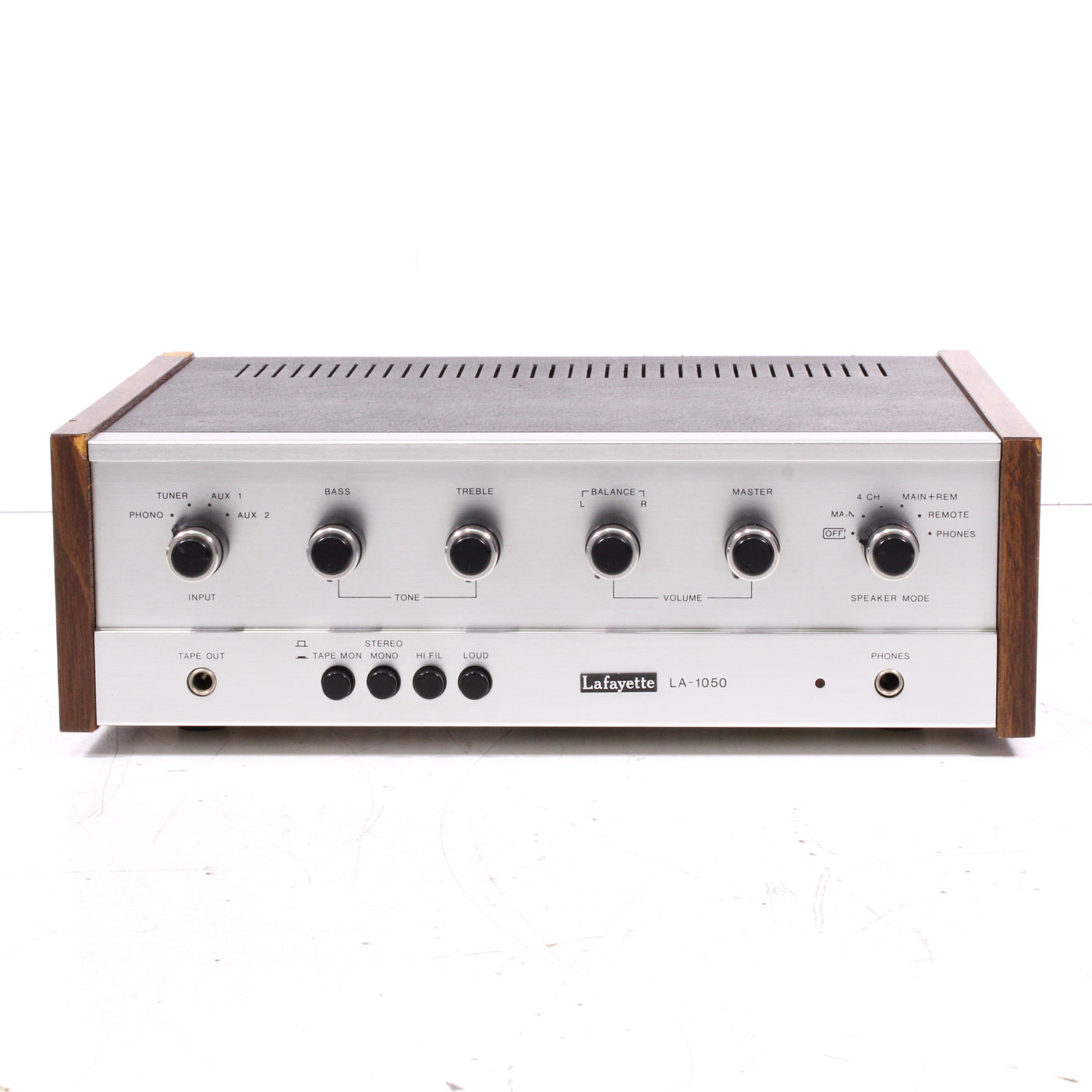 Lafayette LA-1050 Solid State Integrated Amplifier Wood Case, Silver F — SpenCertified