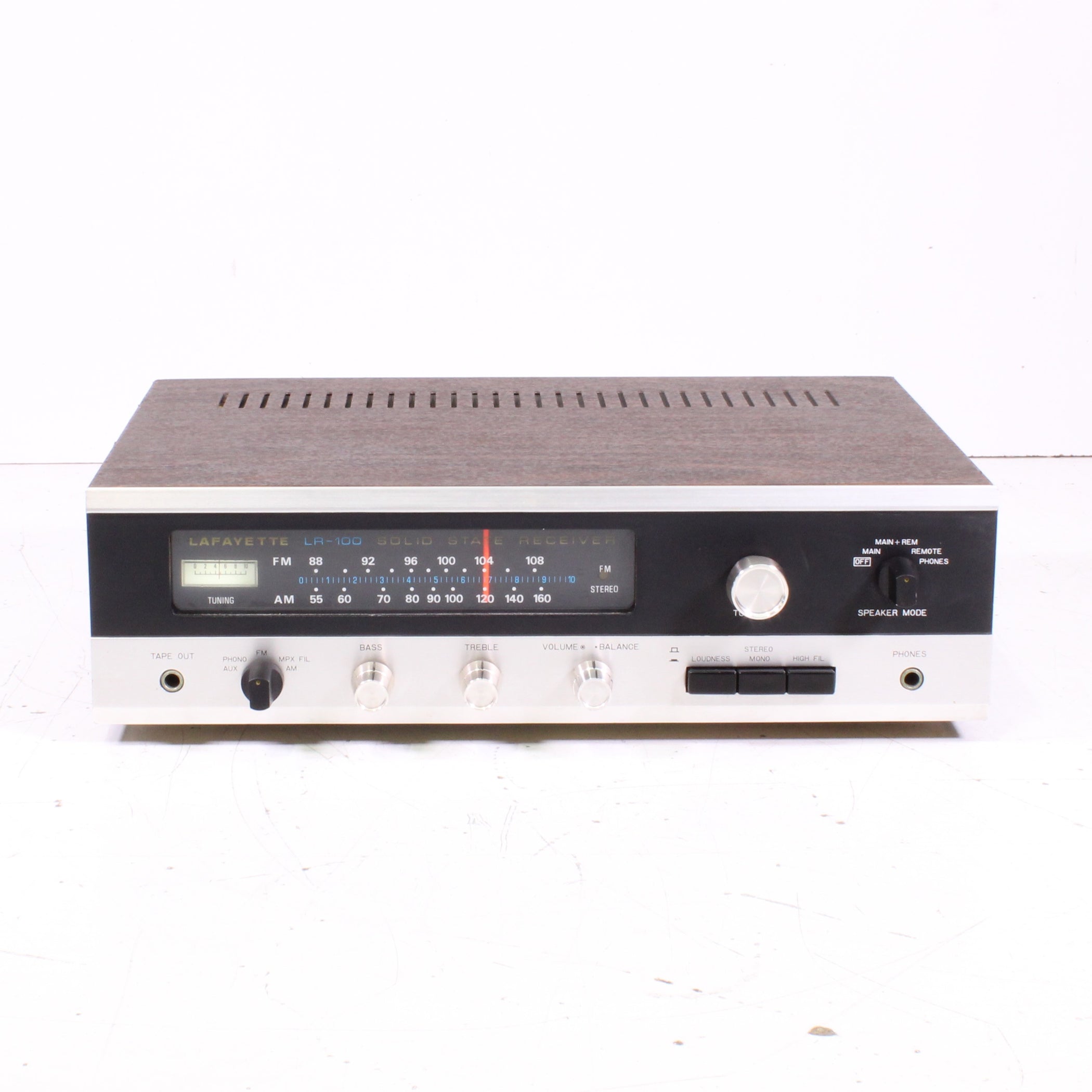 Lafayette LR-100 Solid State Stereo Receiver Silver Face AM/FM Vintage ...