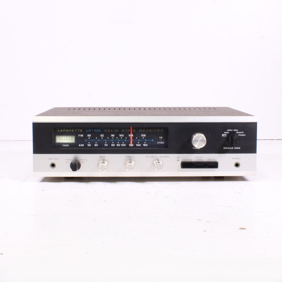 Lafayette LR-100 Solid State Stereo Receiver Silver Face AM/FM Vintage ...