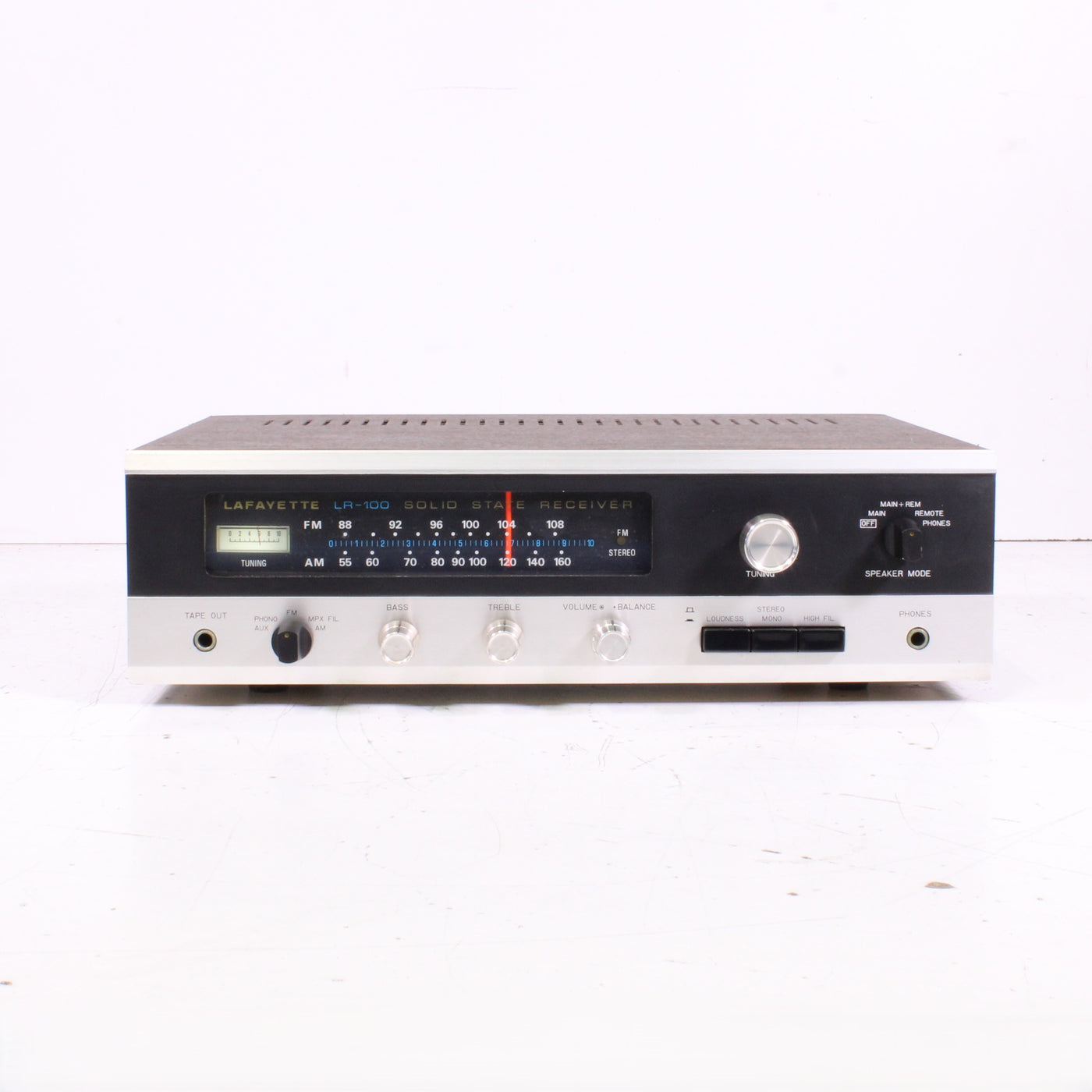 Lafayette LR-100 Solid State Stereo Receiver Silver Face AM/FM Vintage ...