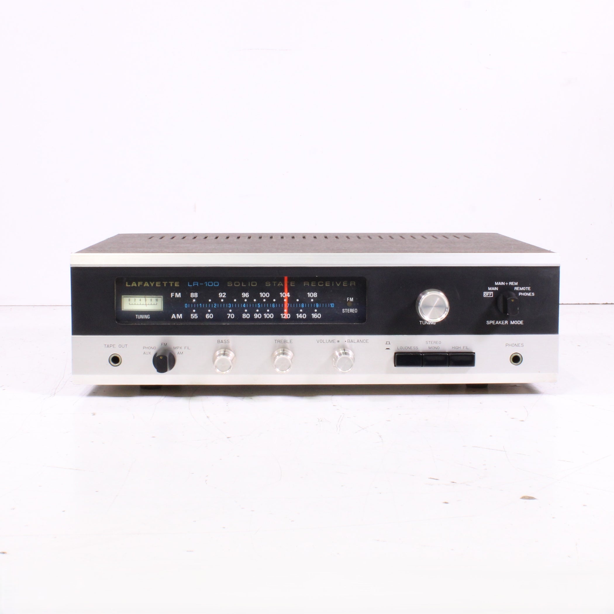 Lafayette LR-100 Solid State Stereo Receiver Silver Face AM/FM Vintage ...