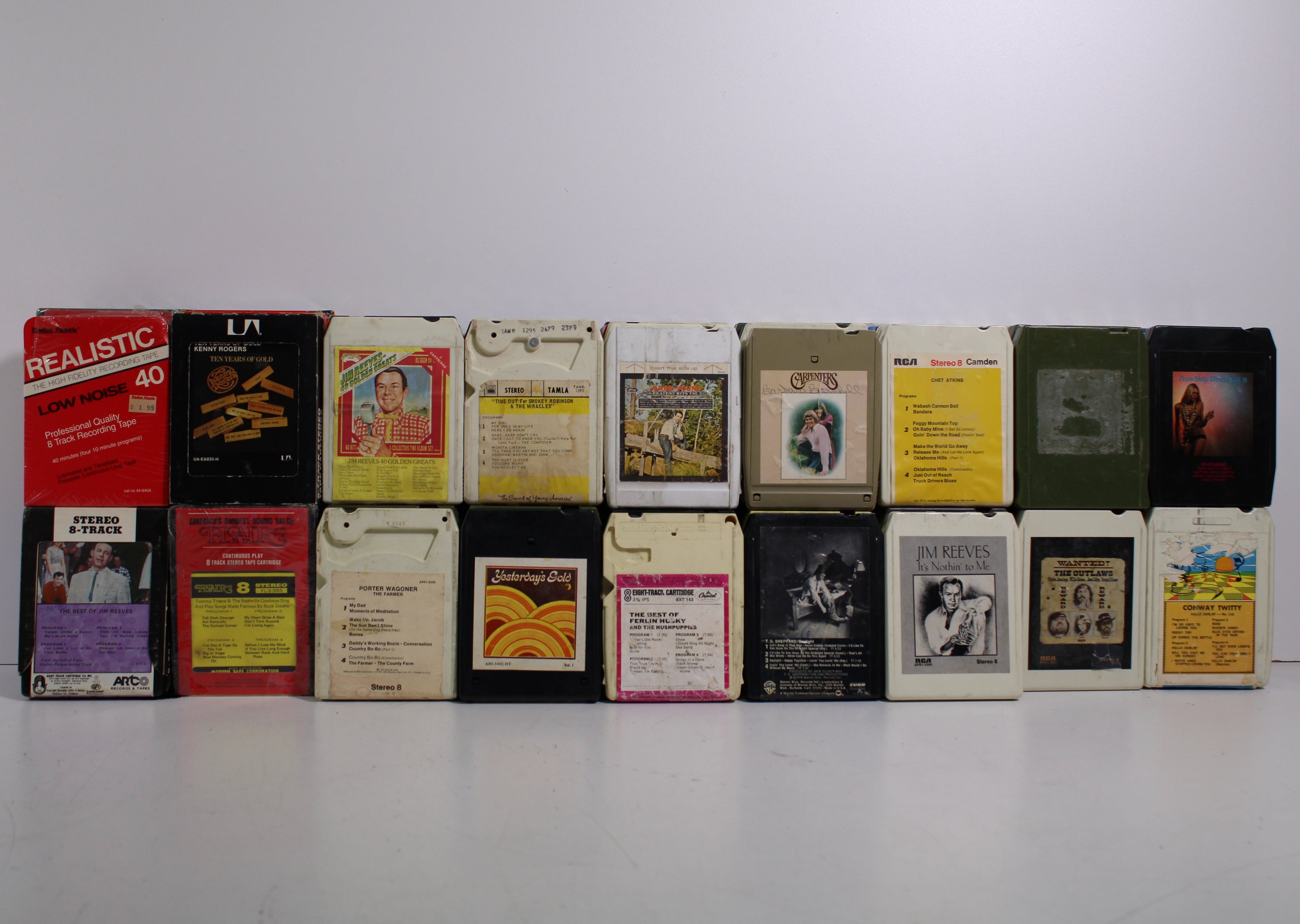 Large Collection of 8-Tracks and 8-Track Storage Shelf — SpenCertified
