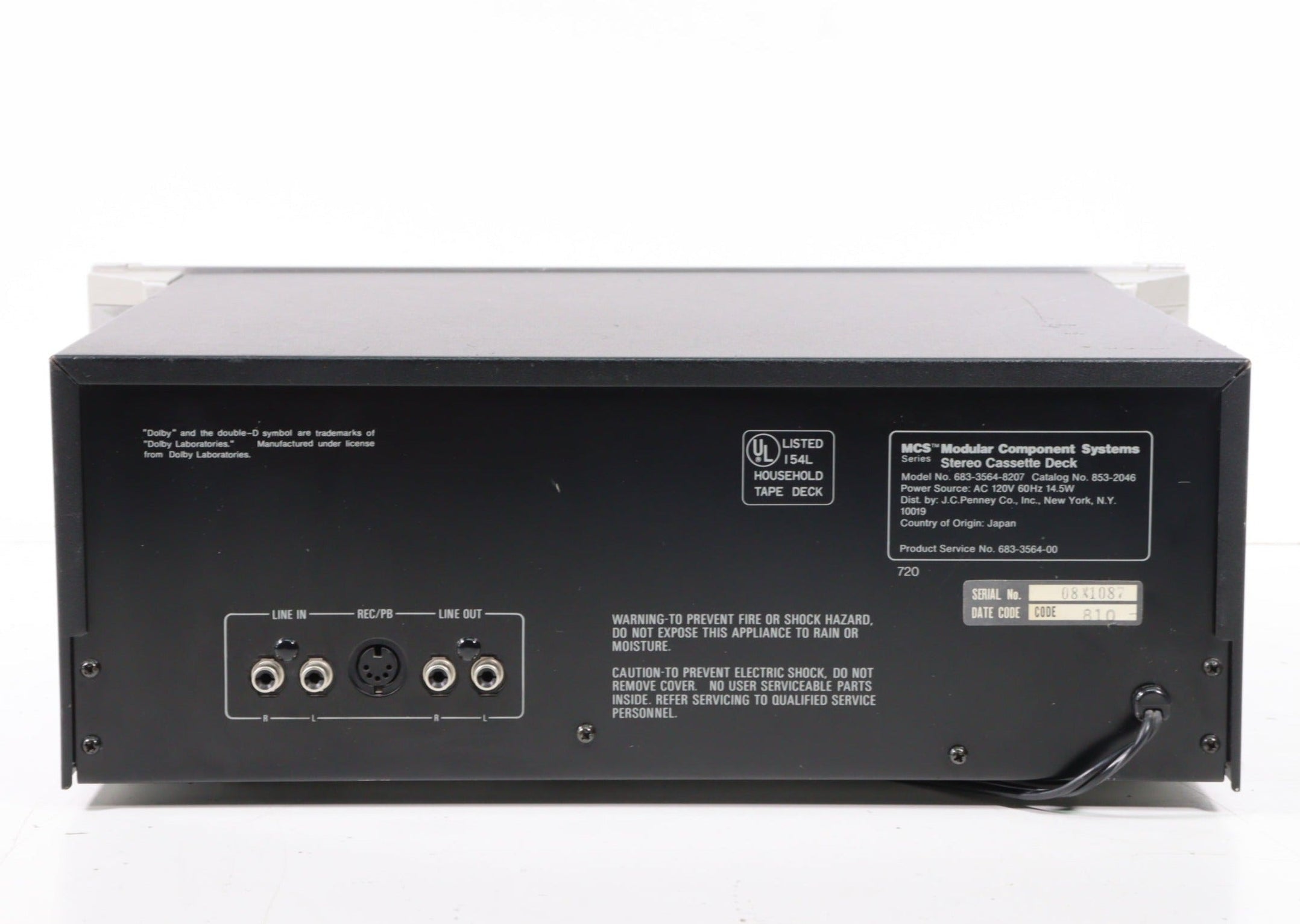 MCS Modular Component Systems 3564 Stereo Cassette Deck (HAS ISSUES ...