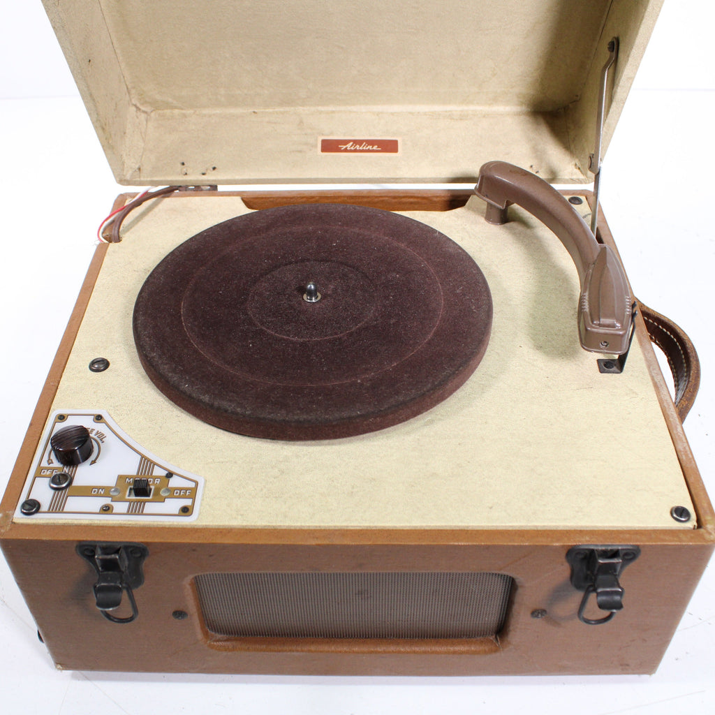 Montgomery Ward Airline Vintage Portable Turntable Record Player