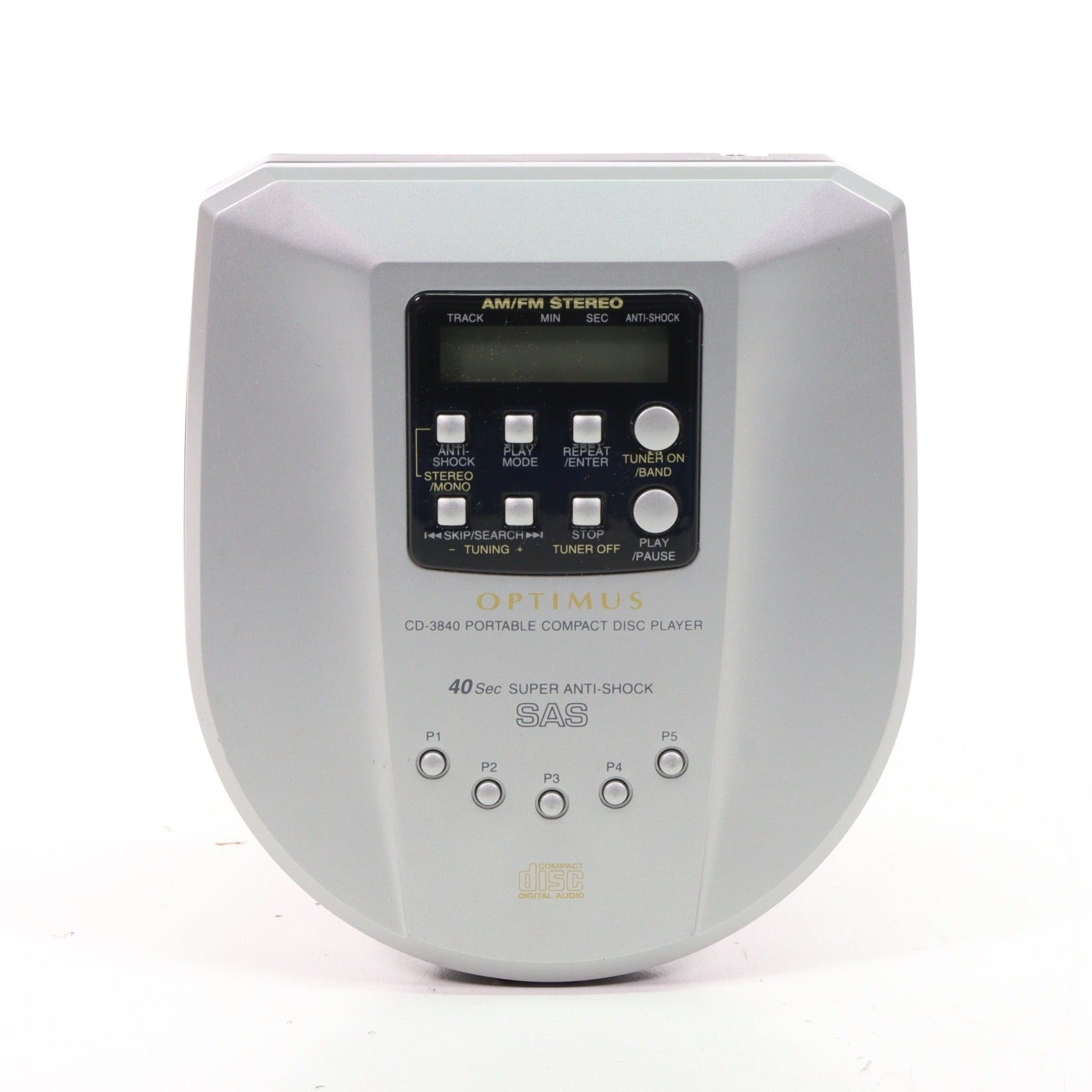 Optimus CD-3840 Portable CD Compact Disc Player with SAS Super Anti-Sh