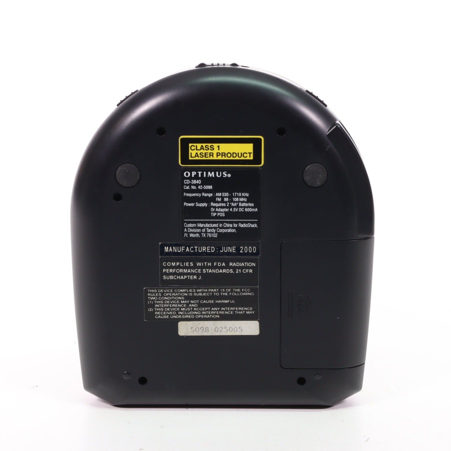 Optimus CD-3840 Portable CD Compact Disc Player with SAS Super Anti-Sh