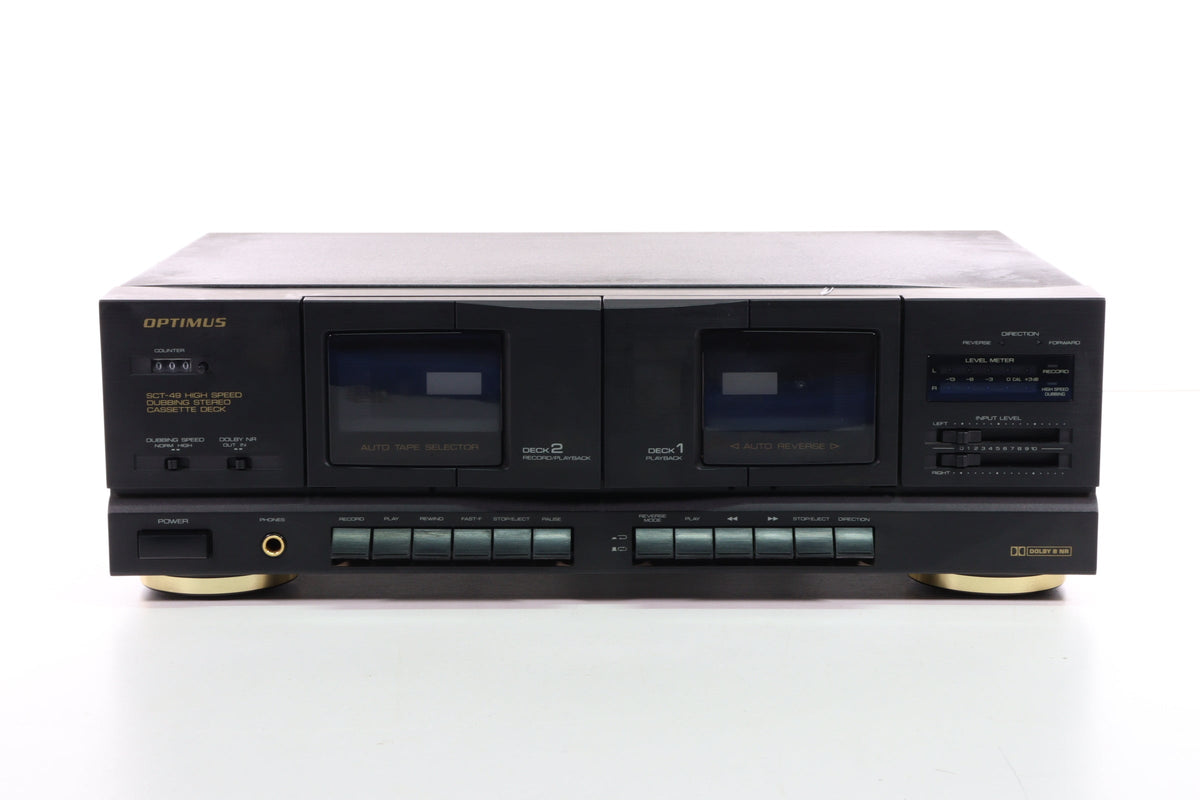 Optimus SCT-49 High Speed Dubbing Dual Stereo Cassette Deck (DECK 2 HA ...