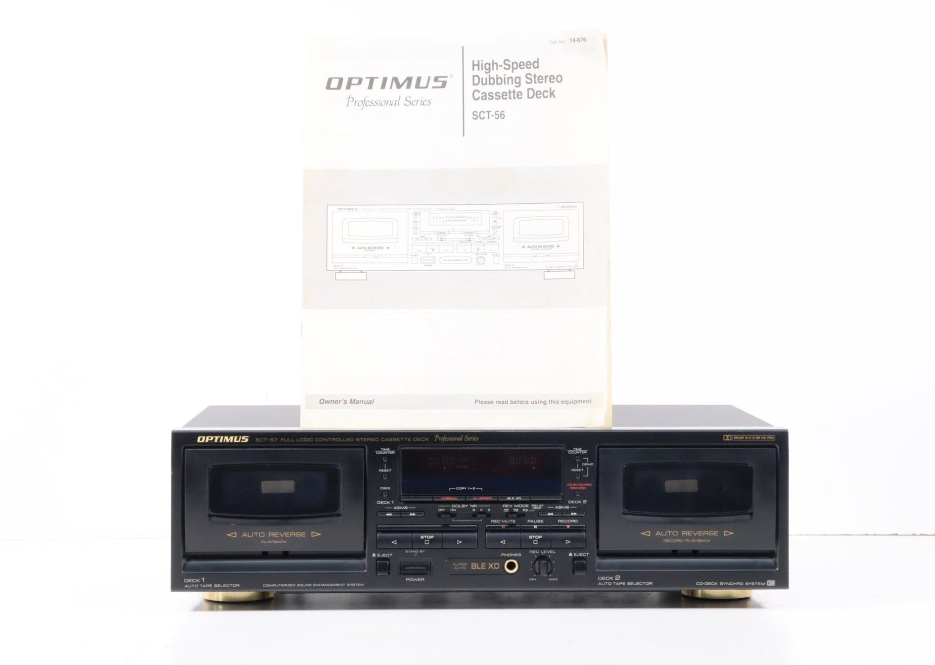 Optimus SCT-57 Full Logic Controlled Stereo Cassette Deck — SpenCertified