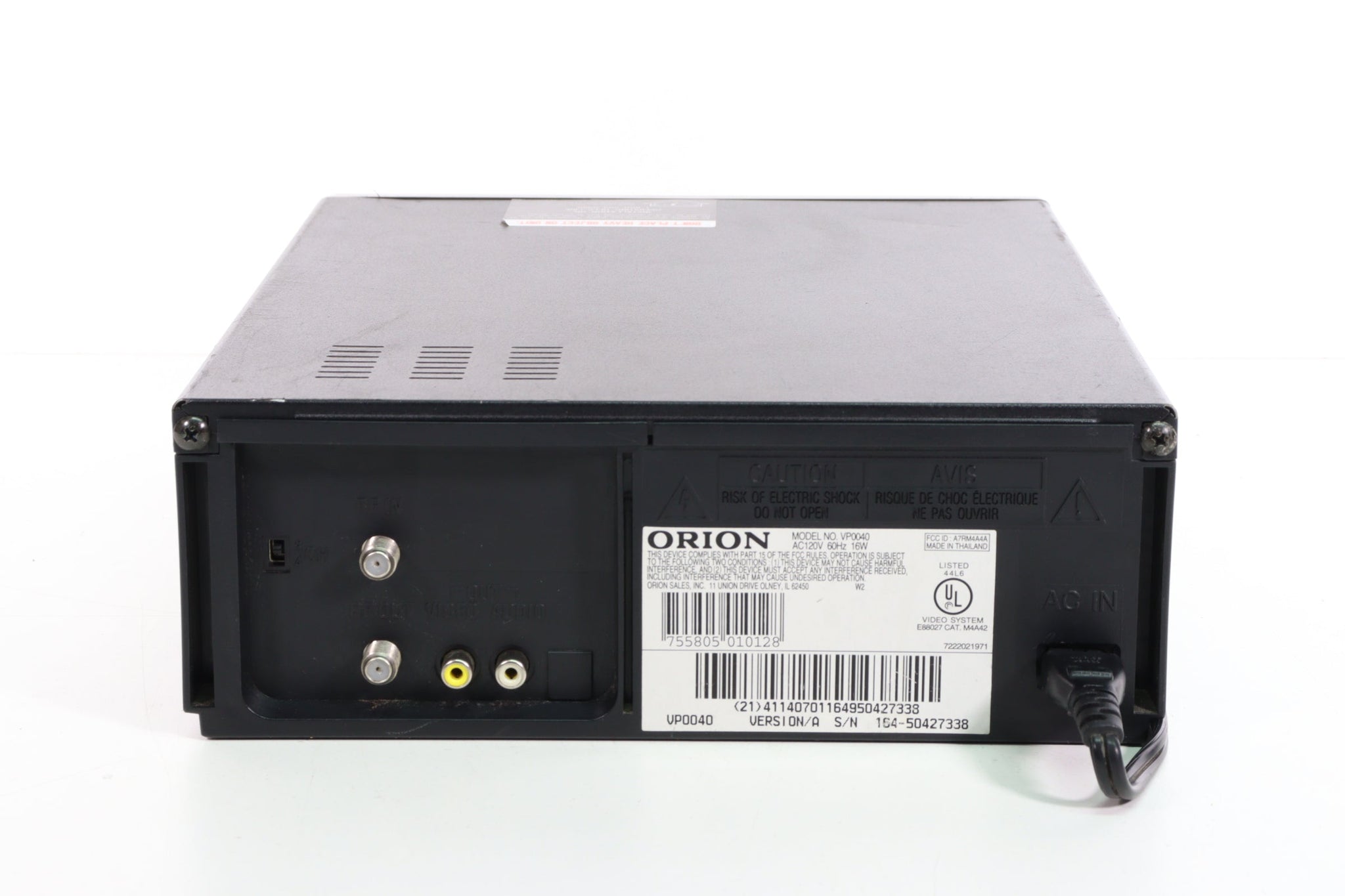 Orion VP0040 Mini VCR VHS Player System Video Cassette Recorder ...