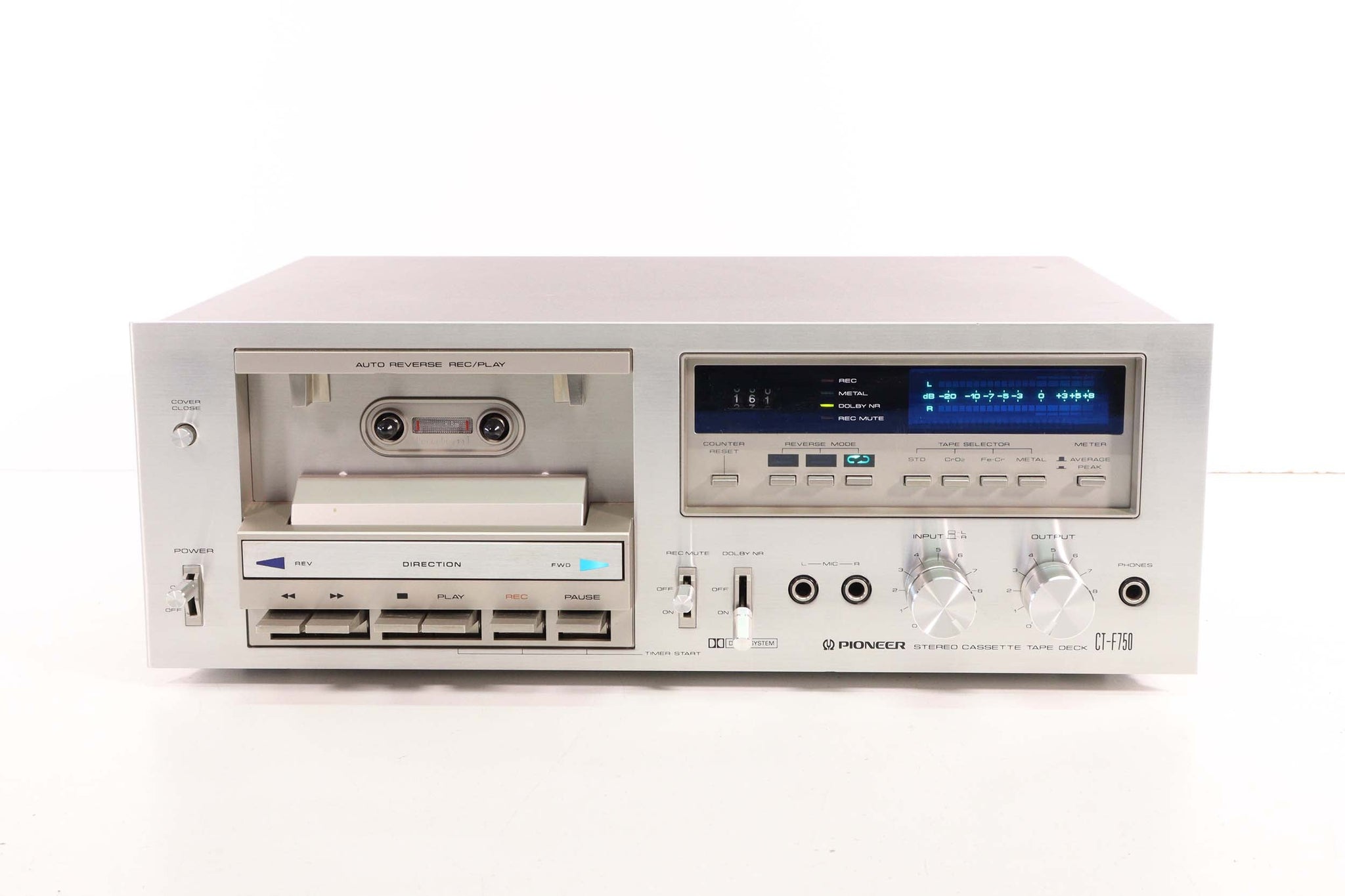 PIONEER CT-F750 Stereo Cassette Tape Deck Vintage Silver