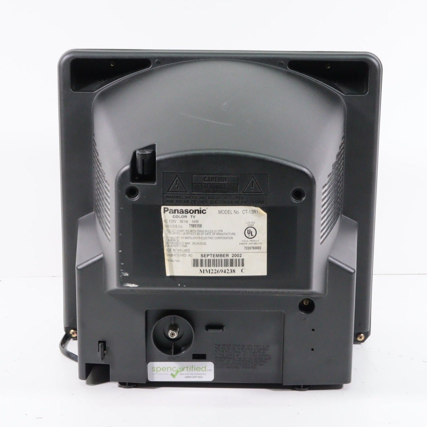 Panasonic CT-13R17B 13" Retro CRT Gaming TV Tube Television — SpenCertified