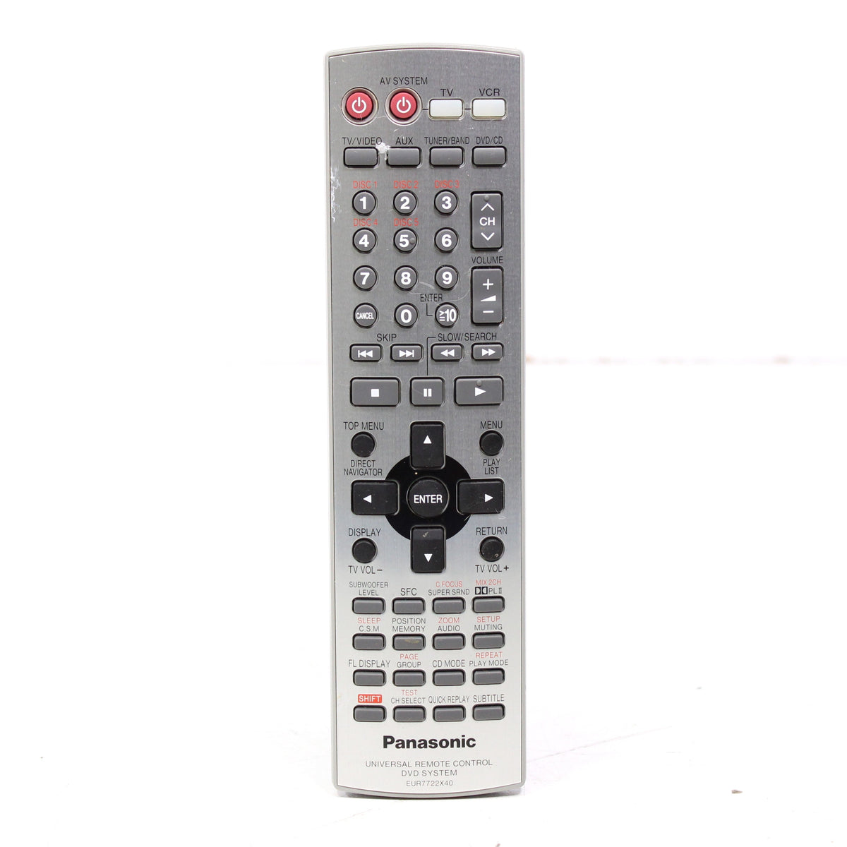 Panasonic EUR7722X40 Remote Control for DVD Home Theater System SC-HT7 ...