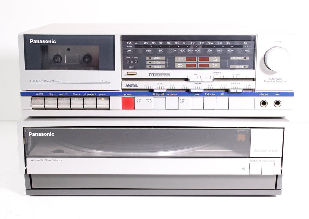 Panasonic Music System Pair SG-P200 AM FM Radio with Cassette Deck SF-