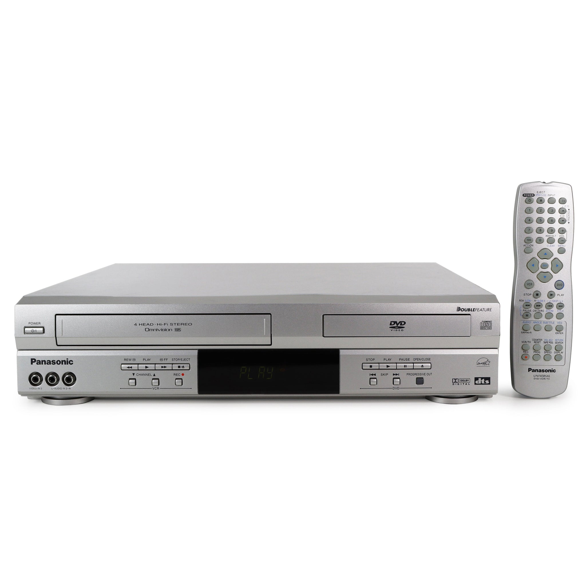 Panasonic PV-D4733S DVD VHS Combo Player with Omnivision — SpenCertified