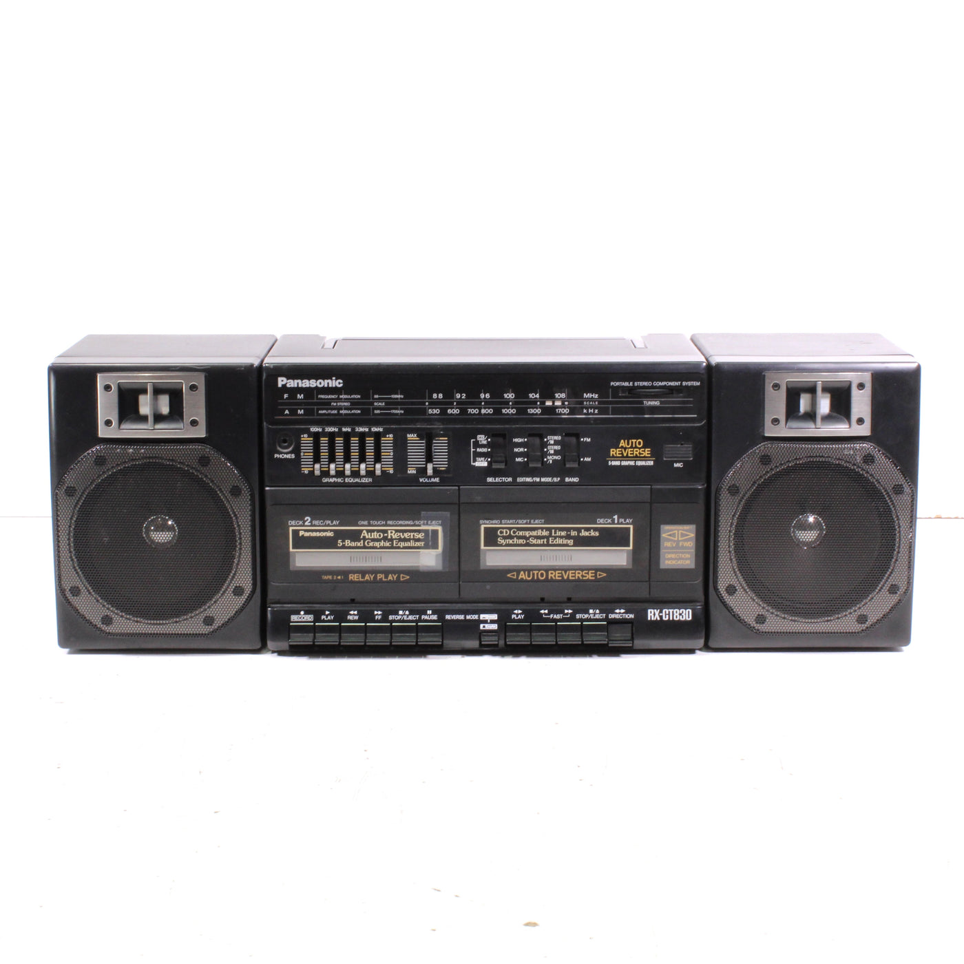 Panasonic RX-CT830 Portable Stereo Component System Boombox Dual Casse ...