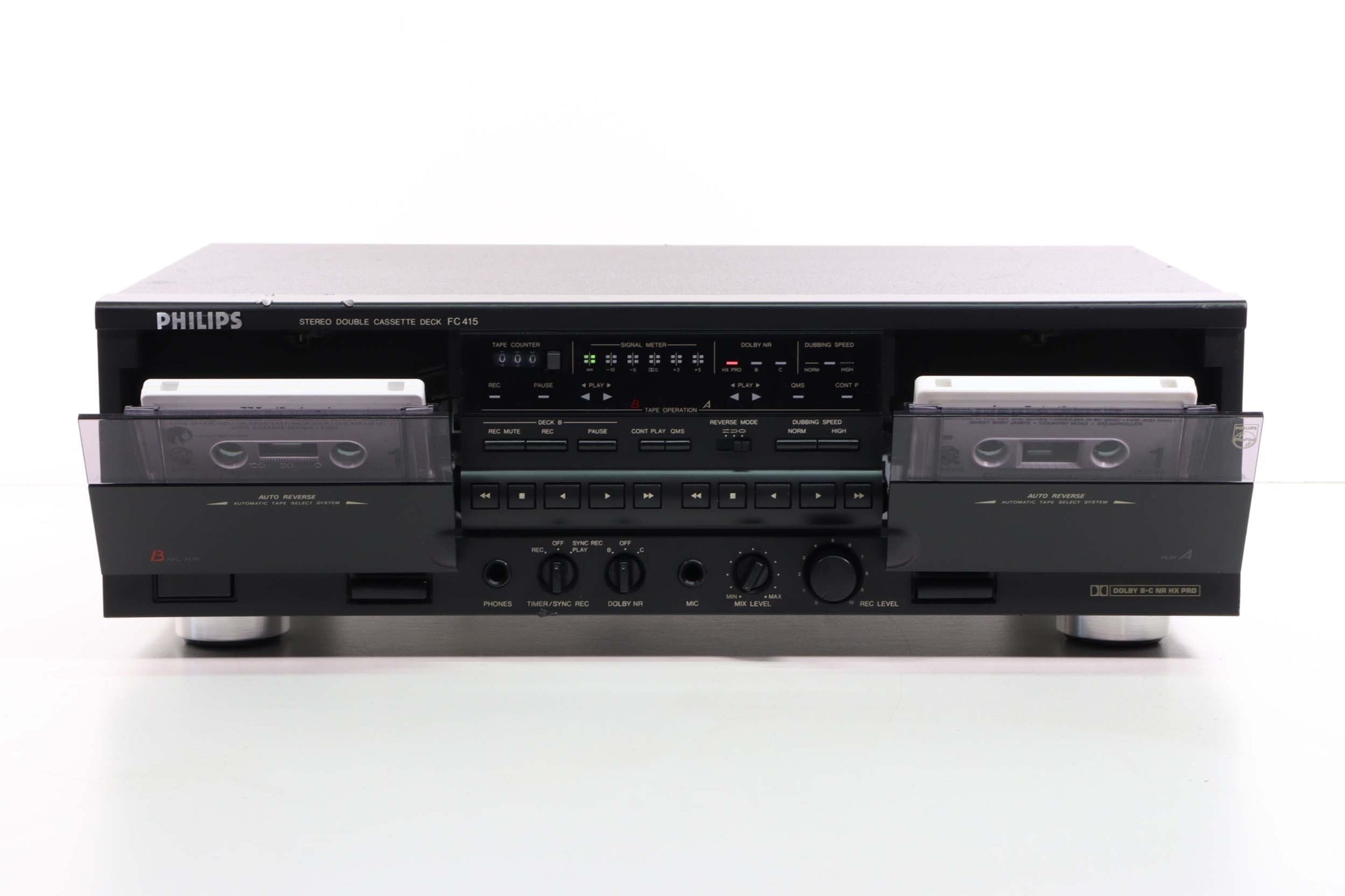 Philips FC415 Stereo Double Cassette Deck Player Recorder — SpenCertified