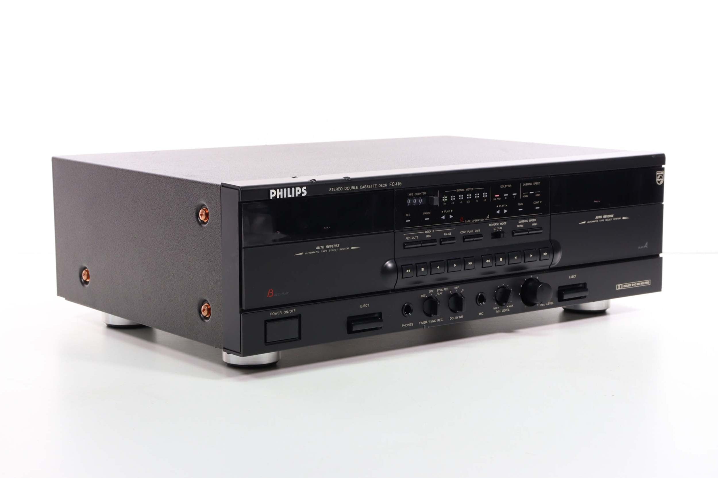 Philips FC415 Stereo Double Cassette Deck Player Recorder — SpenCertified