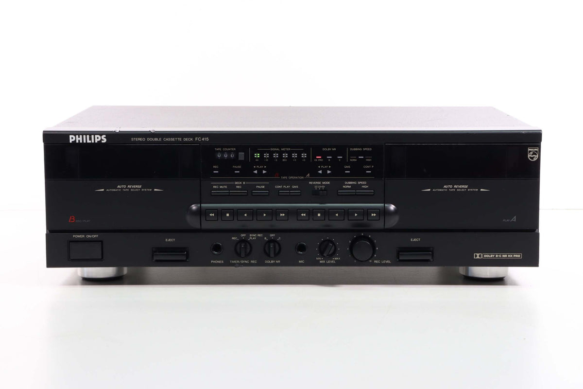 Philips FC415 Stereo Double Cassette Deck Player Recorder — SpenCertified