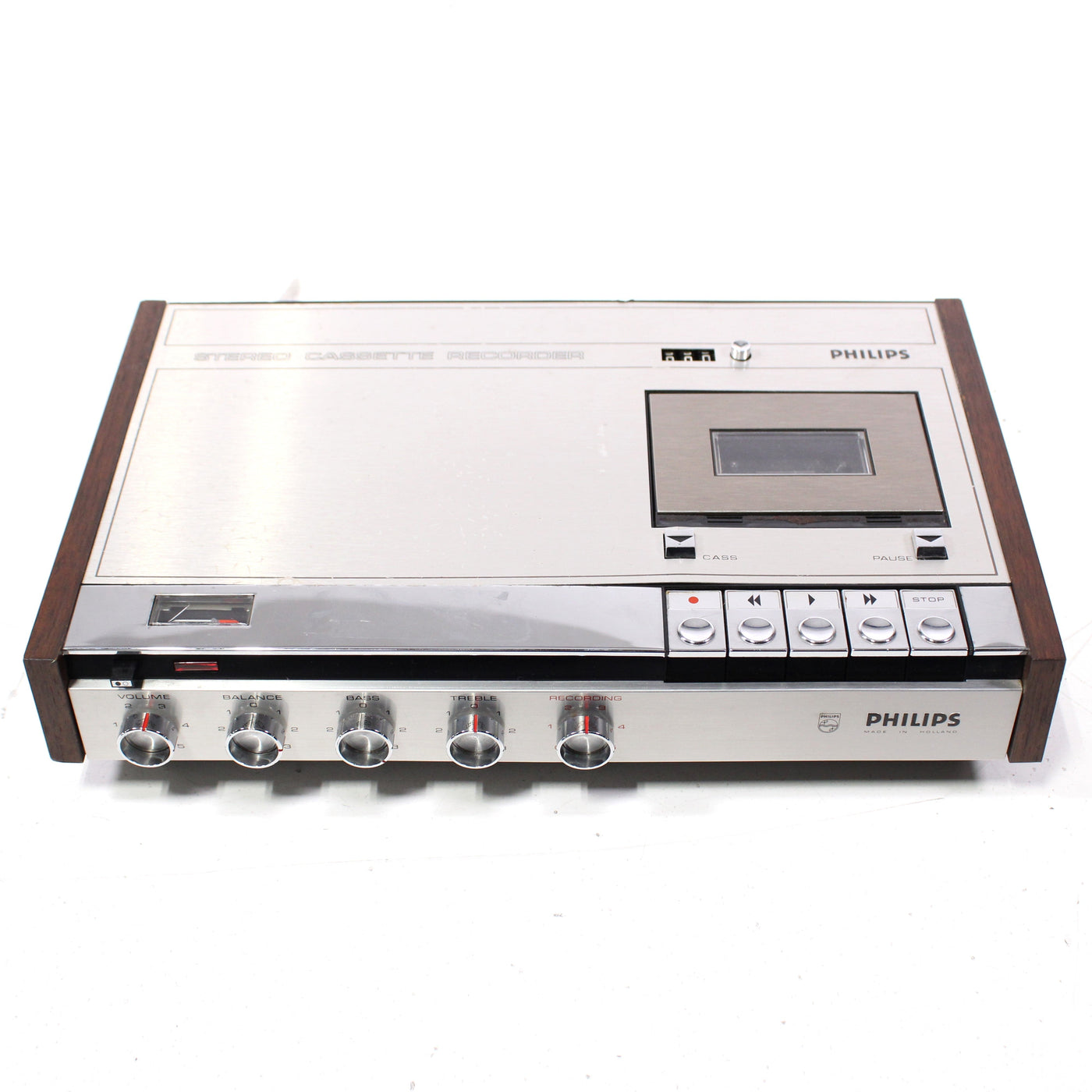 Philips N2400 Vintage Stereo Cassette Recorder Wooden Side Panels (197 ...