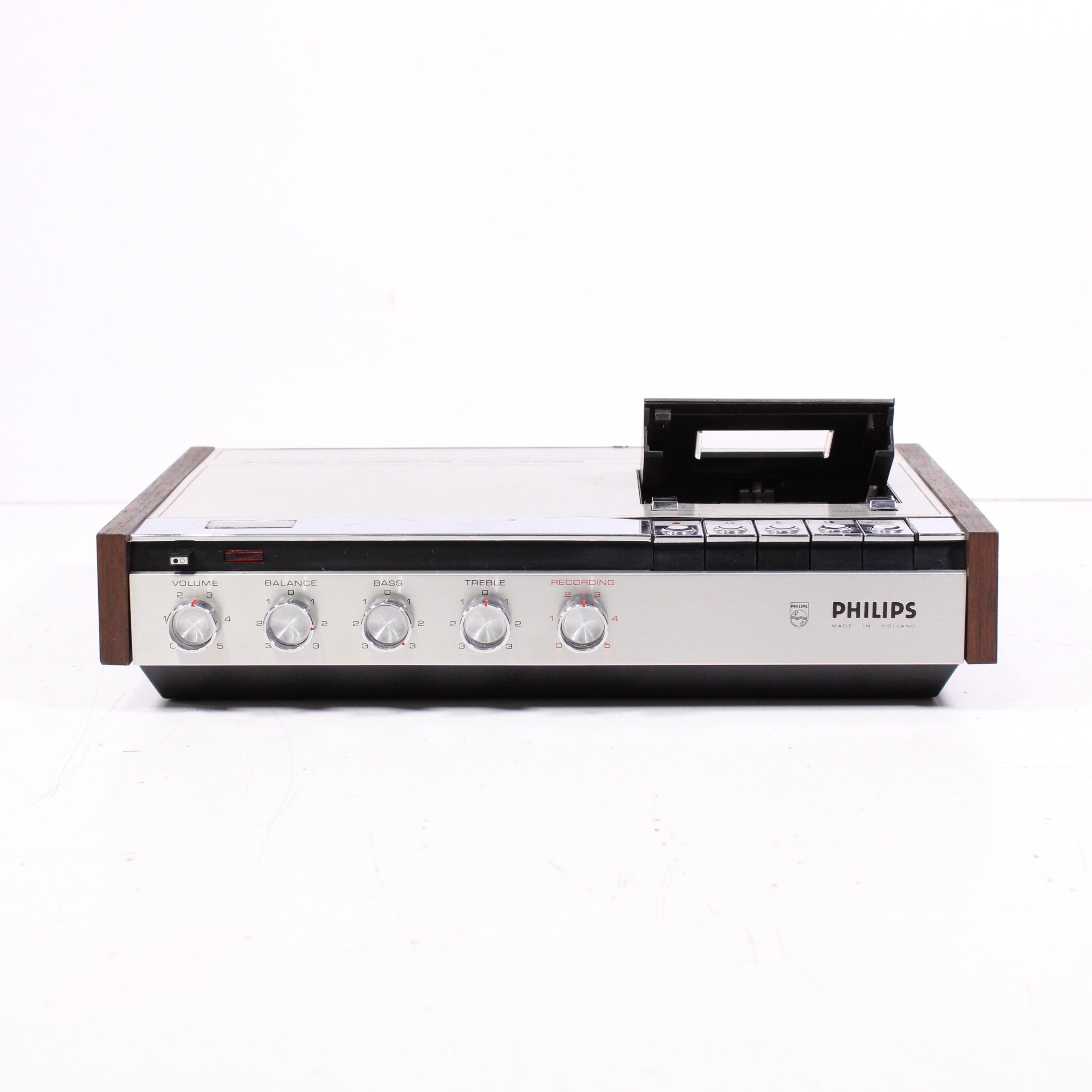 Philips N2400 Vintage Stereo Cassette Recorder Wooden Side Panels (197 ...