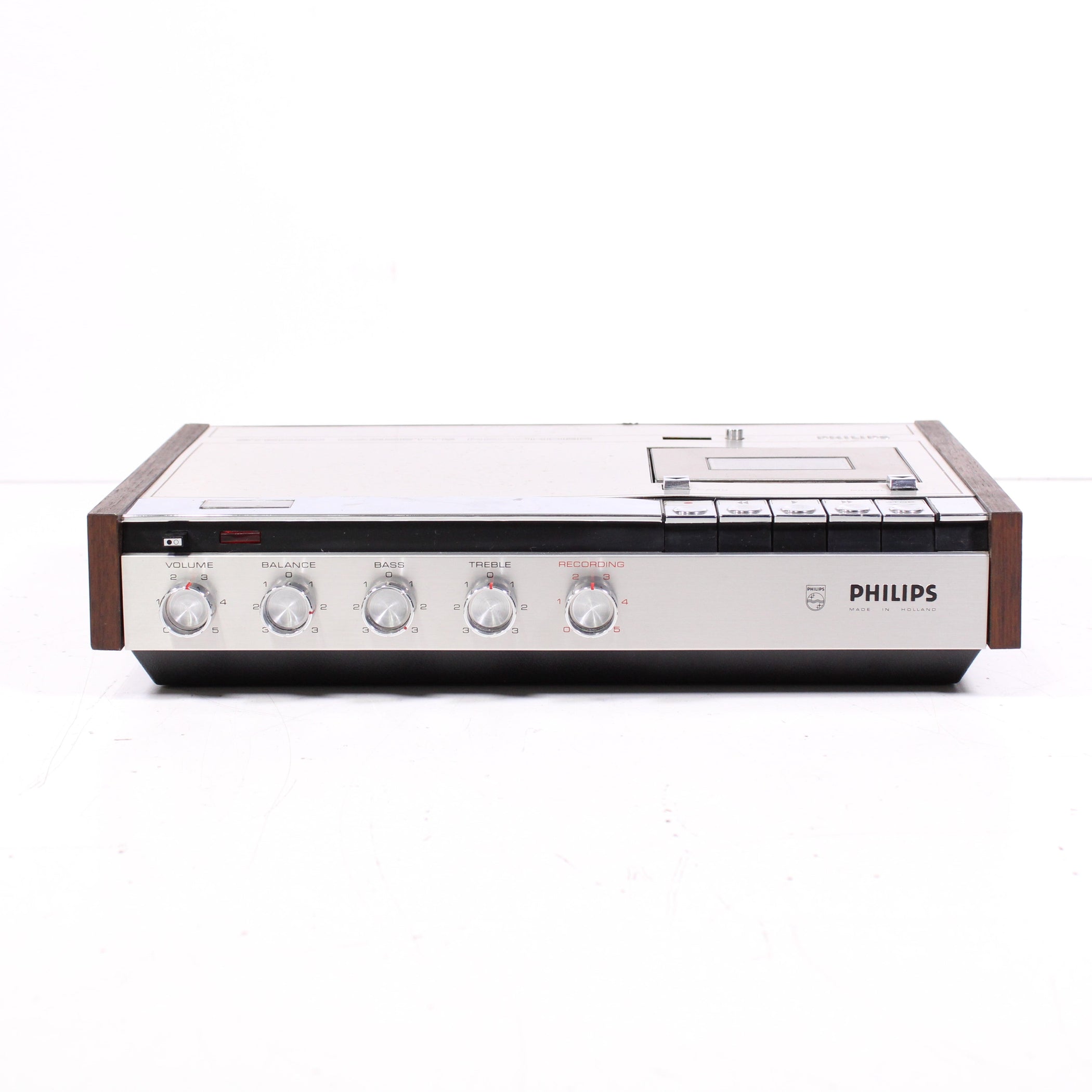 Philips N2400 Vintage Stereo Cassette Recorder Wooden Side Panels (197 ...