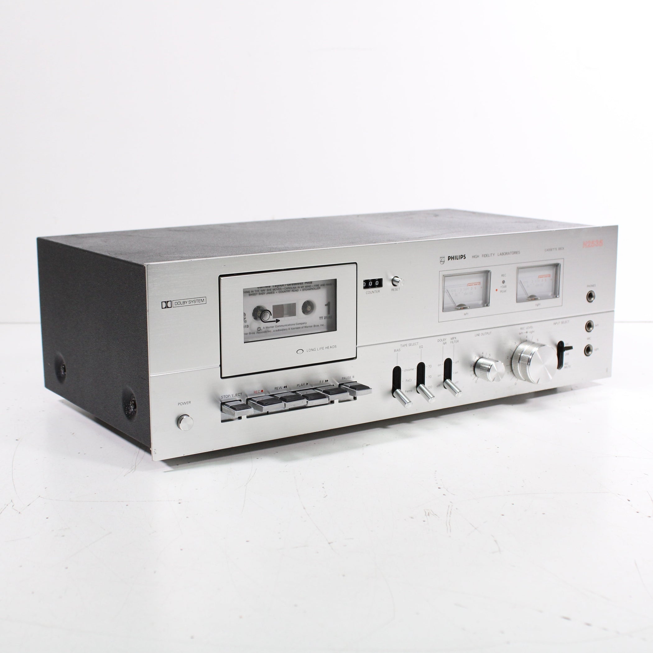 Philips N2535 Single Deck Cassette Player Recorder Silver — SpenCertified