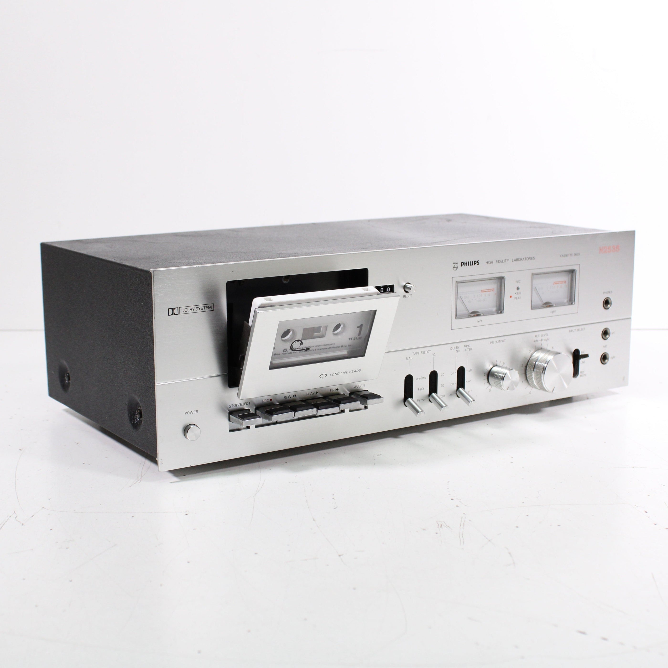 Philips N2535 Single Deck Cassette Player Recorder Silver — SpenCertified