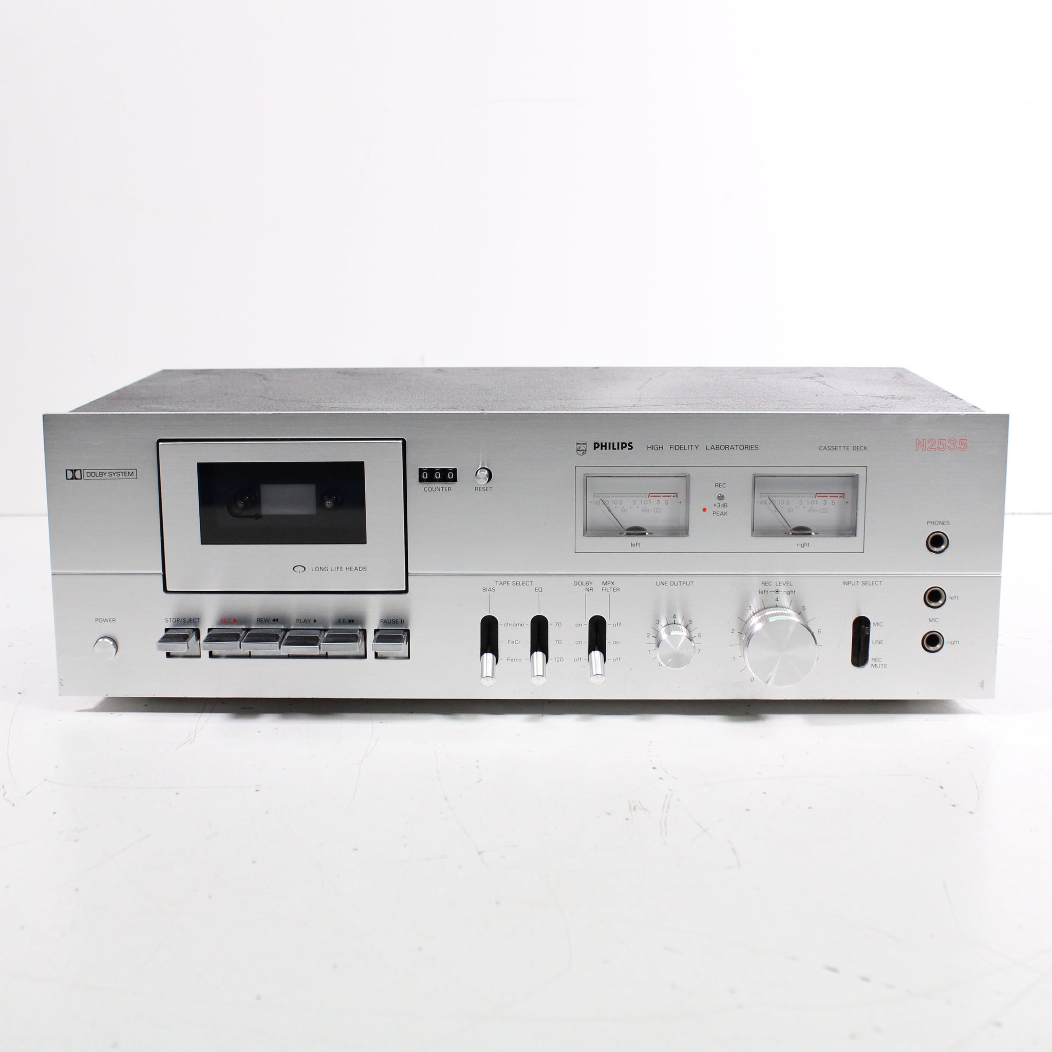 Philips N2535 Single Deck Cassette Player Recorder Silver