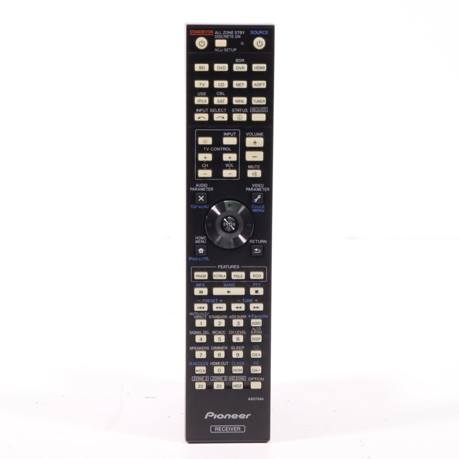 Pioneer AXD7694 Remote Control for AV Receiver VSX-1028-K and More